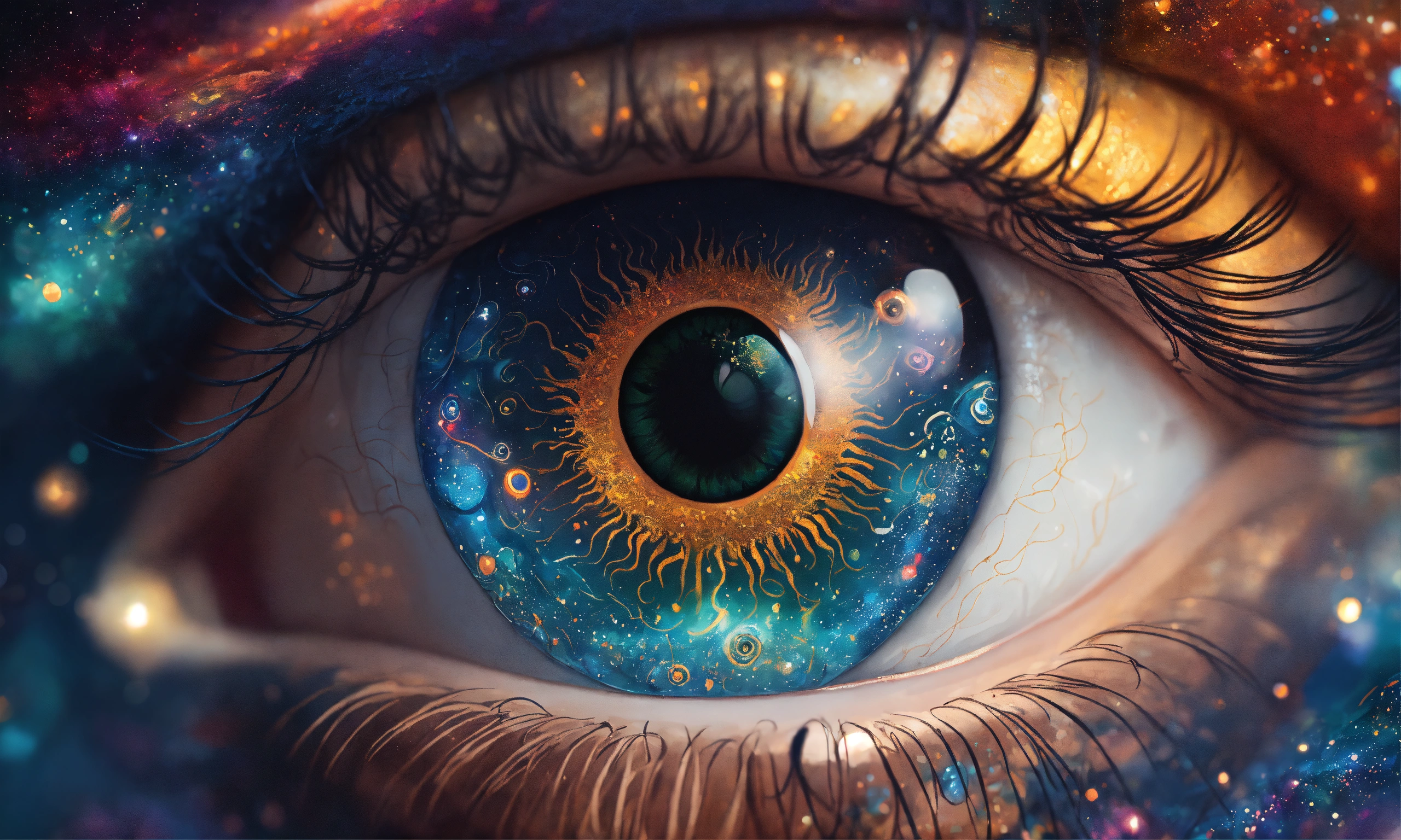 Lexica - An intricately detailed illustration eye, welled up with a ...