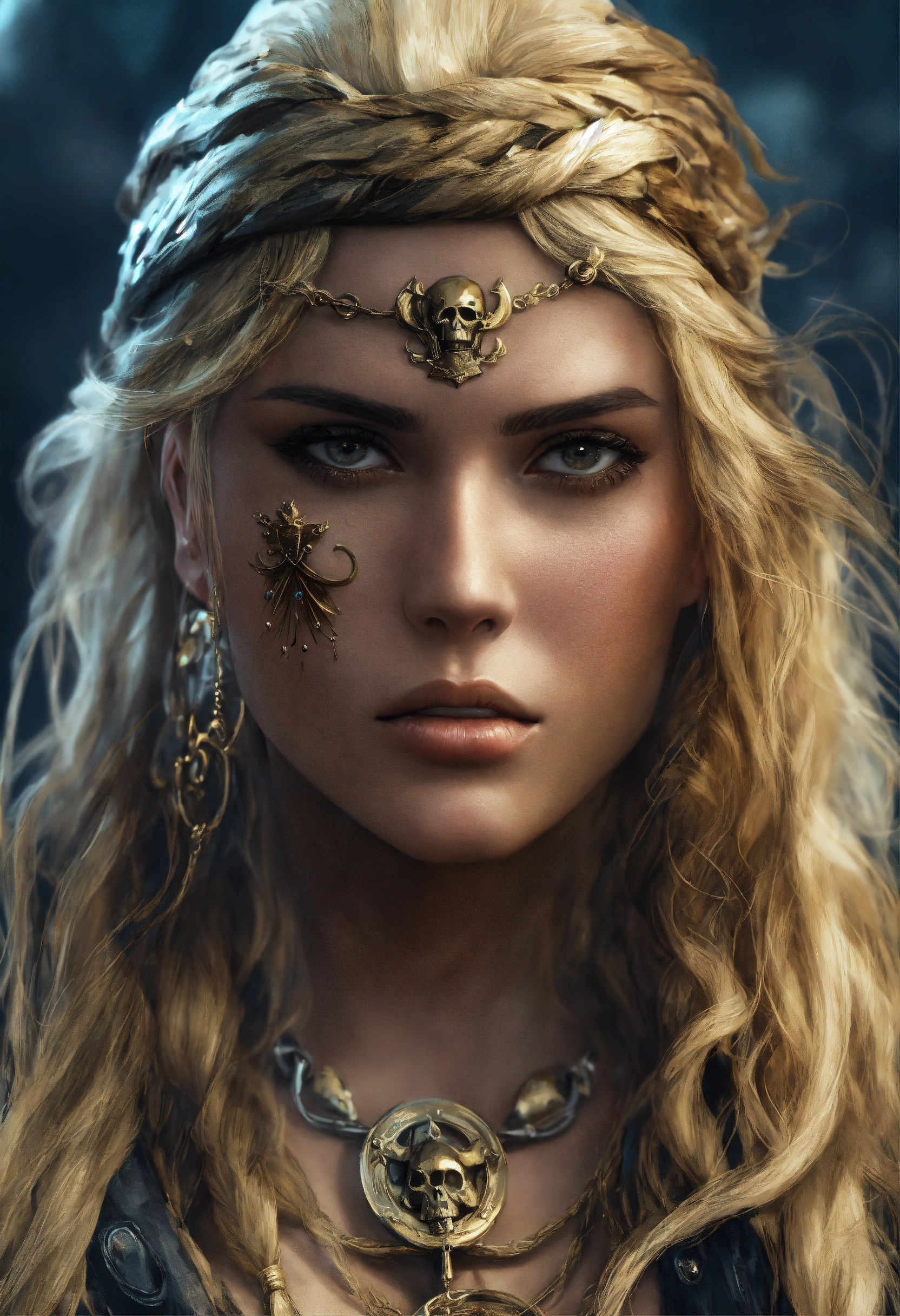 Lexica - Photorealistic, closeup, beautiful savage pirate woman, facing ...
