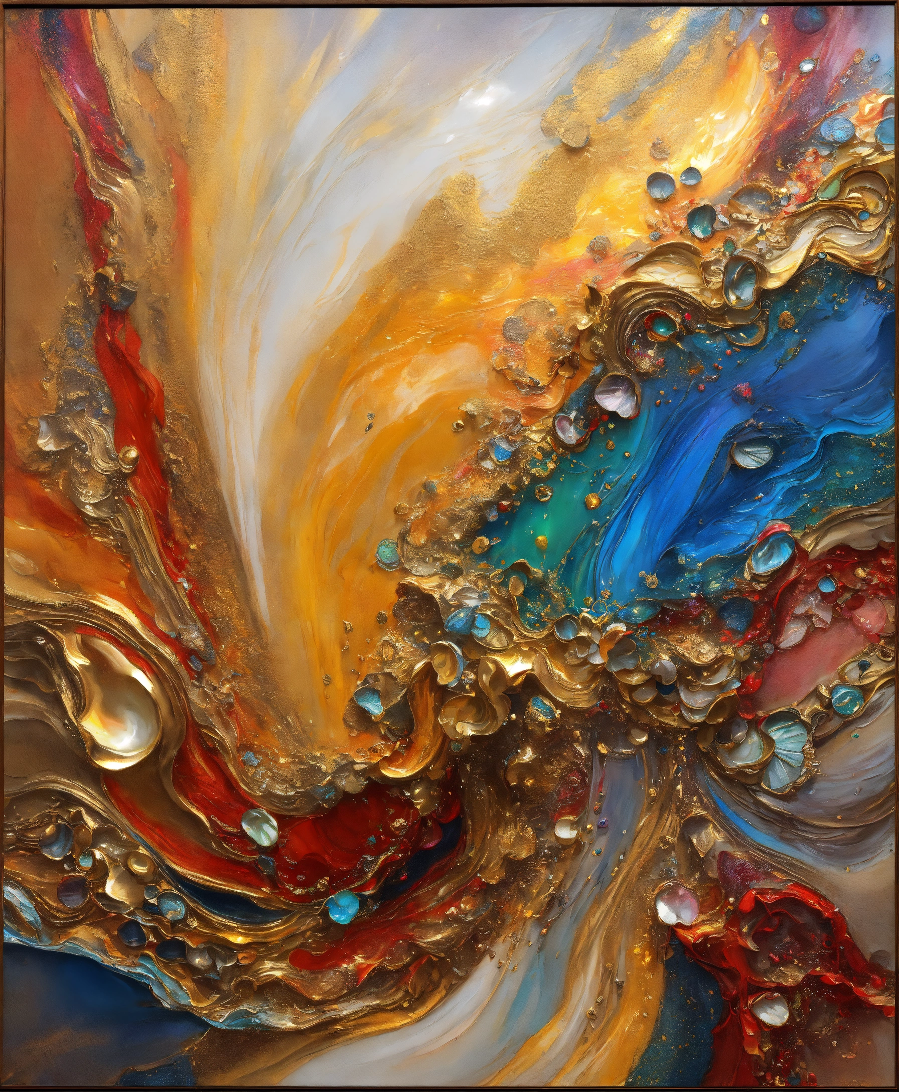 Lexica - Colorful abstract painting oil and water complex complicated ...