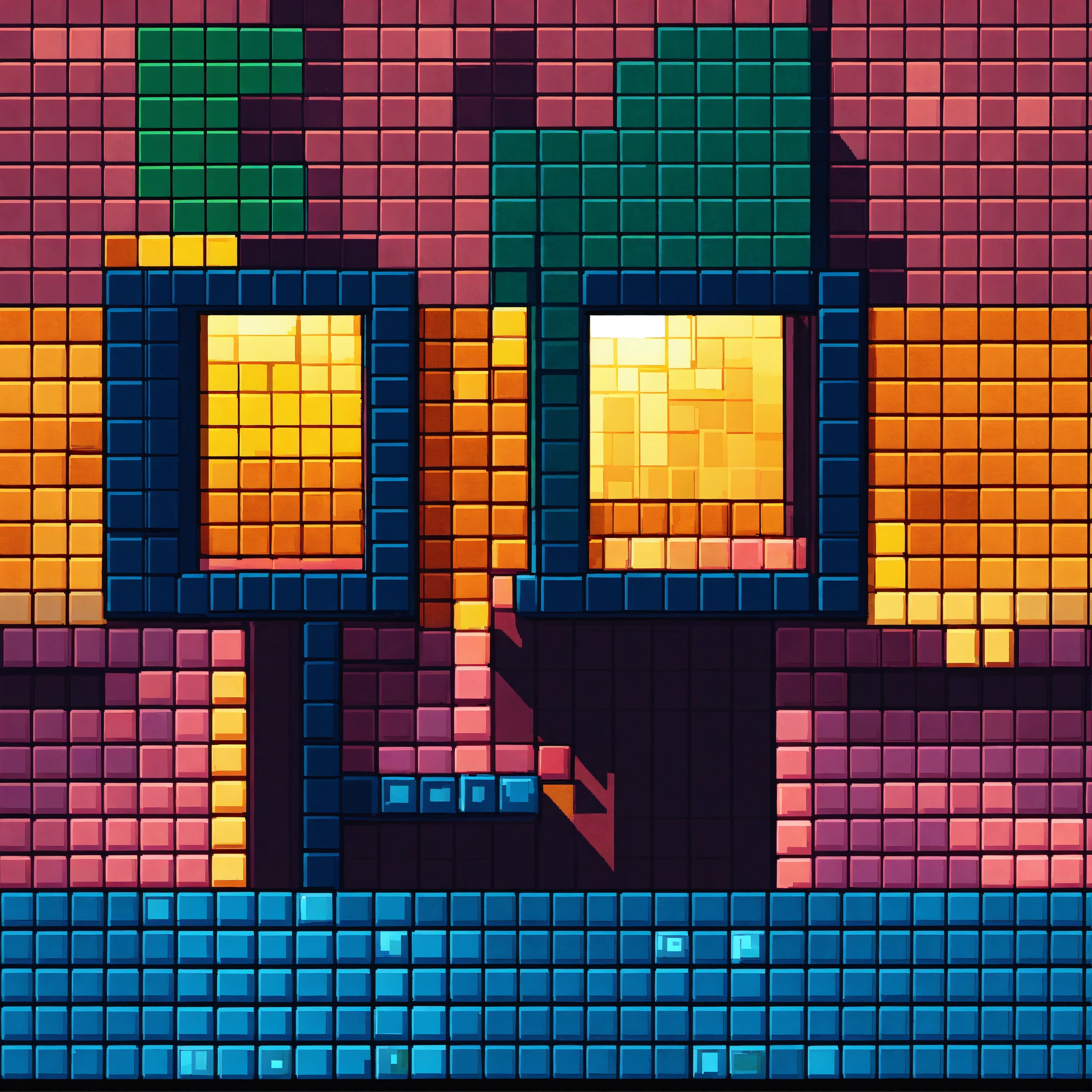 Lexica - 2d tetris pixel art, sun glass