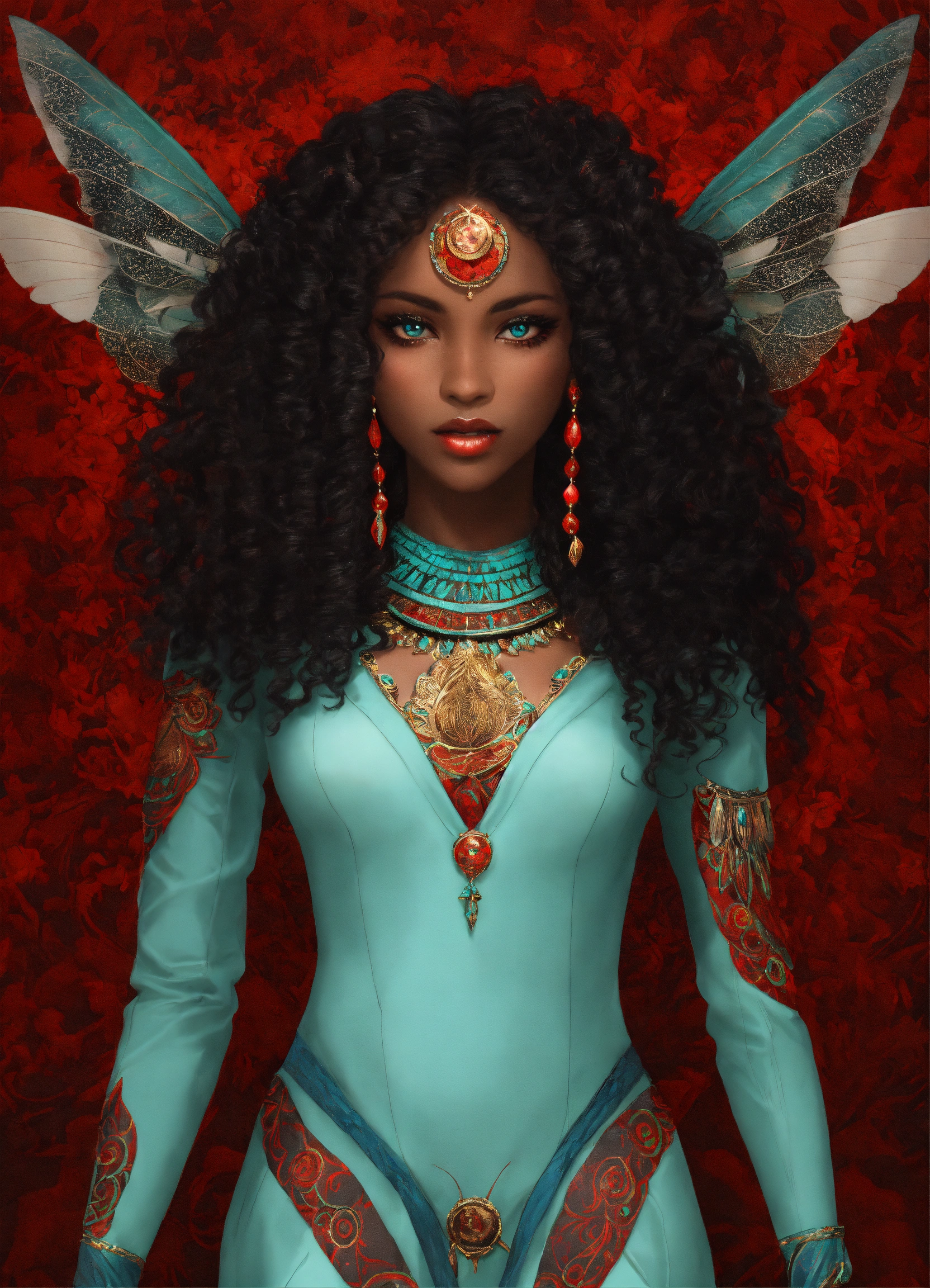 Lexica - Black, frican curly hair, scars on her face. In her ...