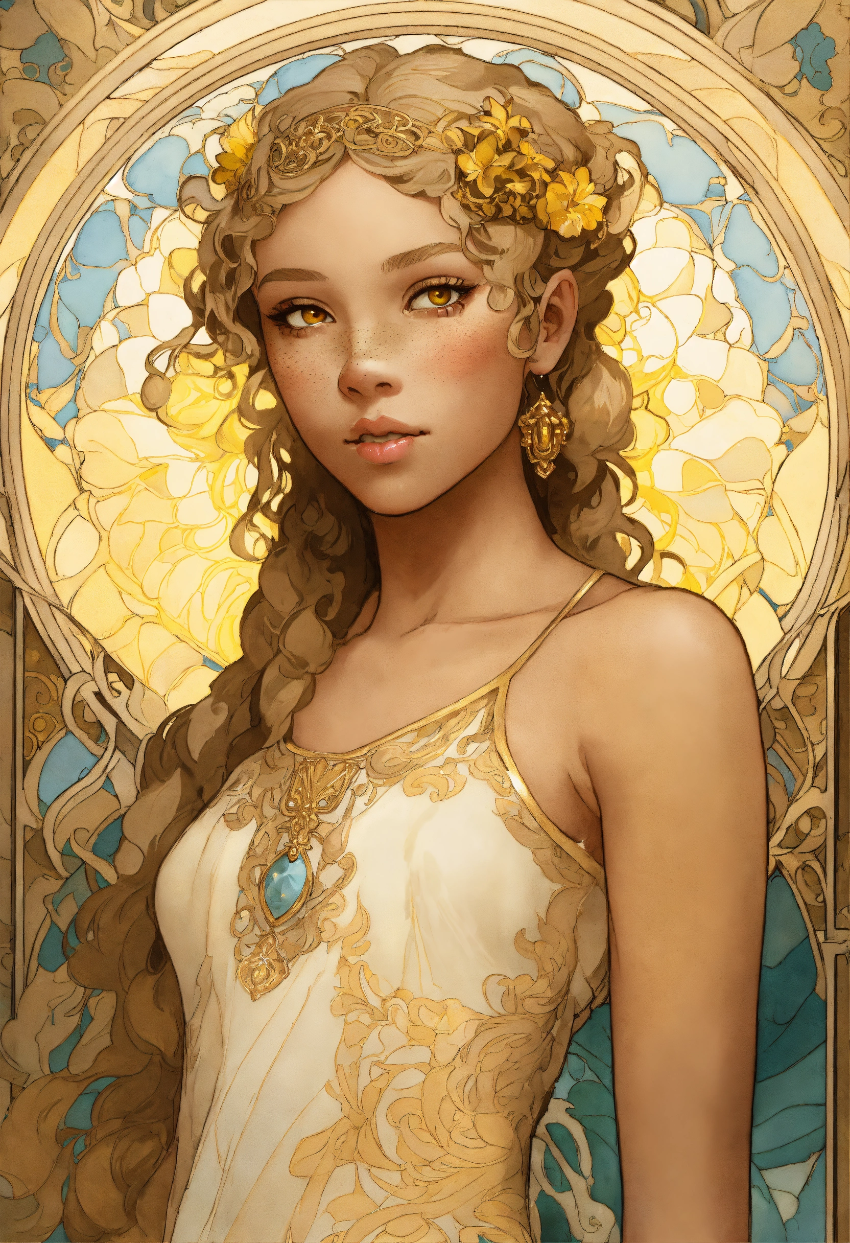 Lexica - Portrait of a young fairy elf biracial princess with tan ...