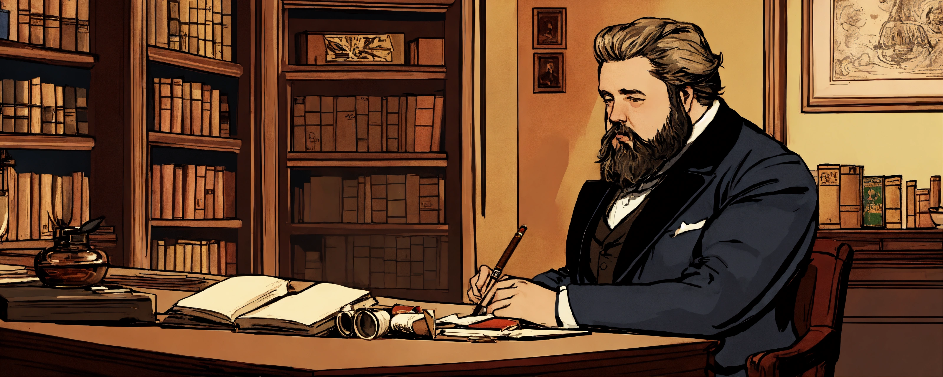 Lexica - Charles Spurgeon, ink illustration style. He's depicted ...