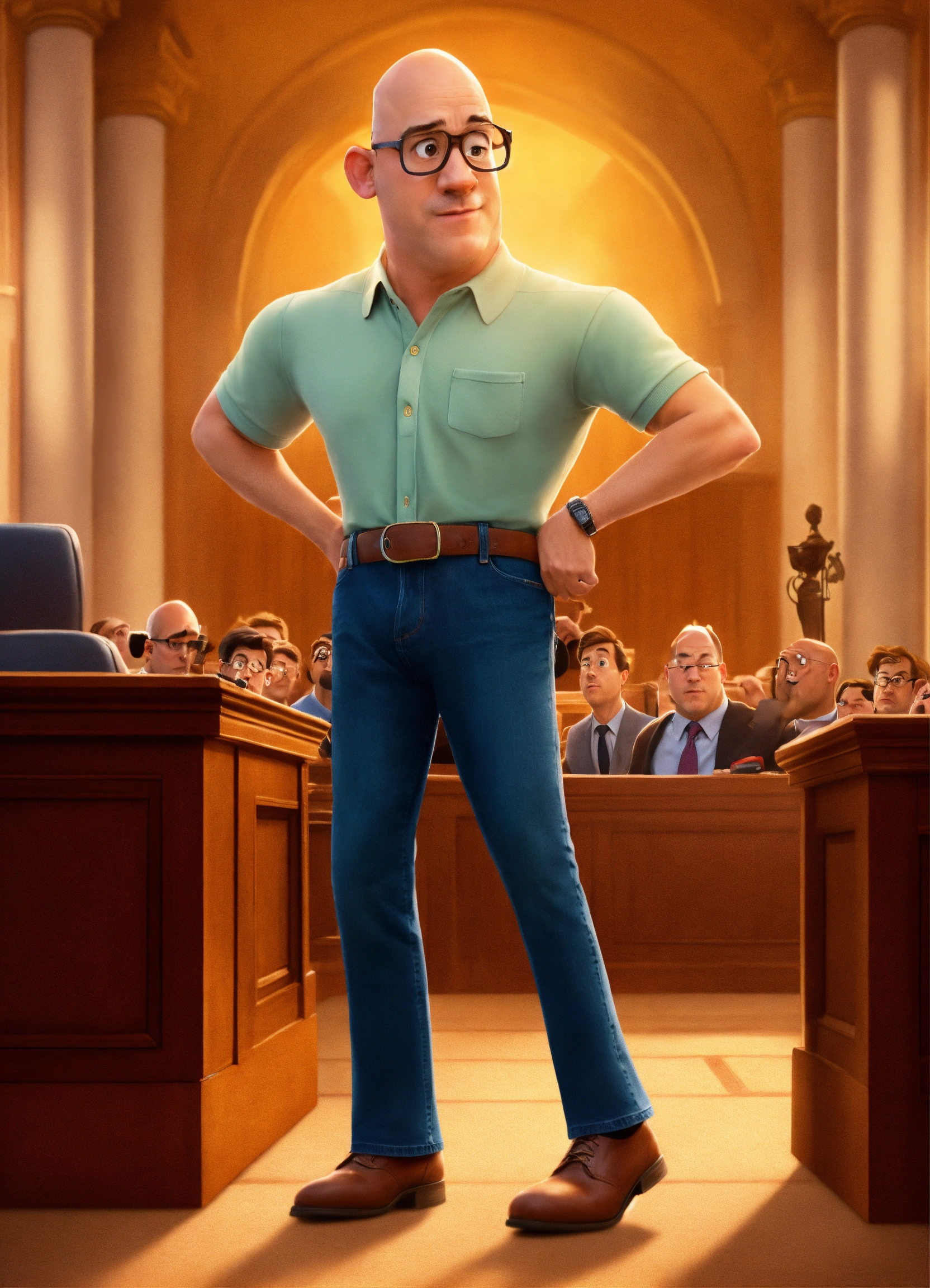 Lexica - Pixar style movie poster, Disney style, of a hurried lawyer ...