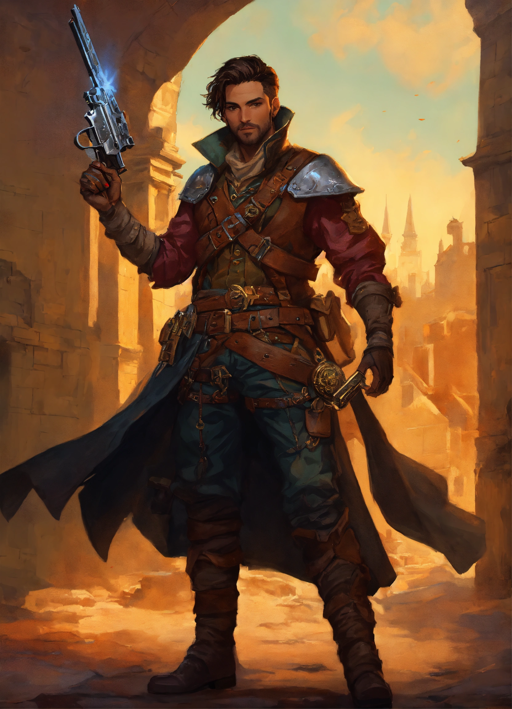 Lexica - Male human bounty hunter treasure seeker, with a dueling ...