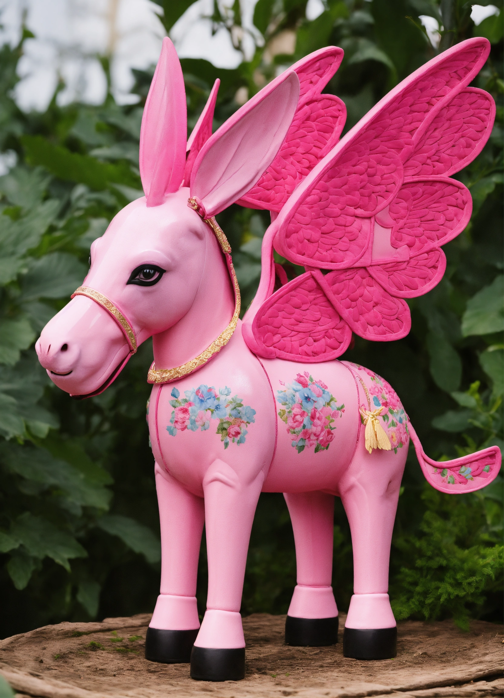 Lexica - A pink Donkey with wings