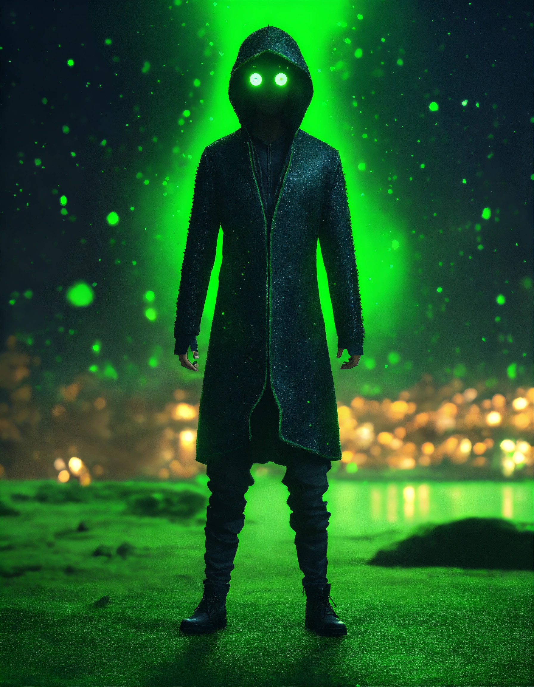 Lexica - Realistic zenitsu with many eyes standing in green screen ...