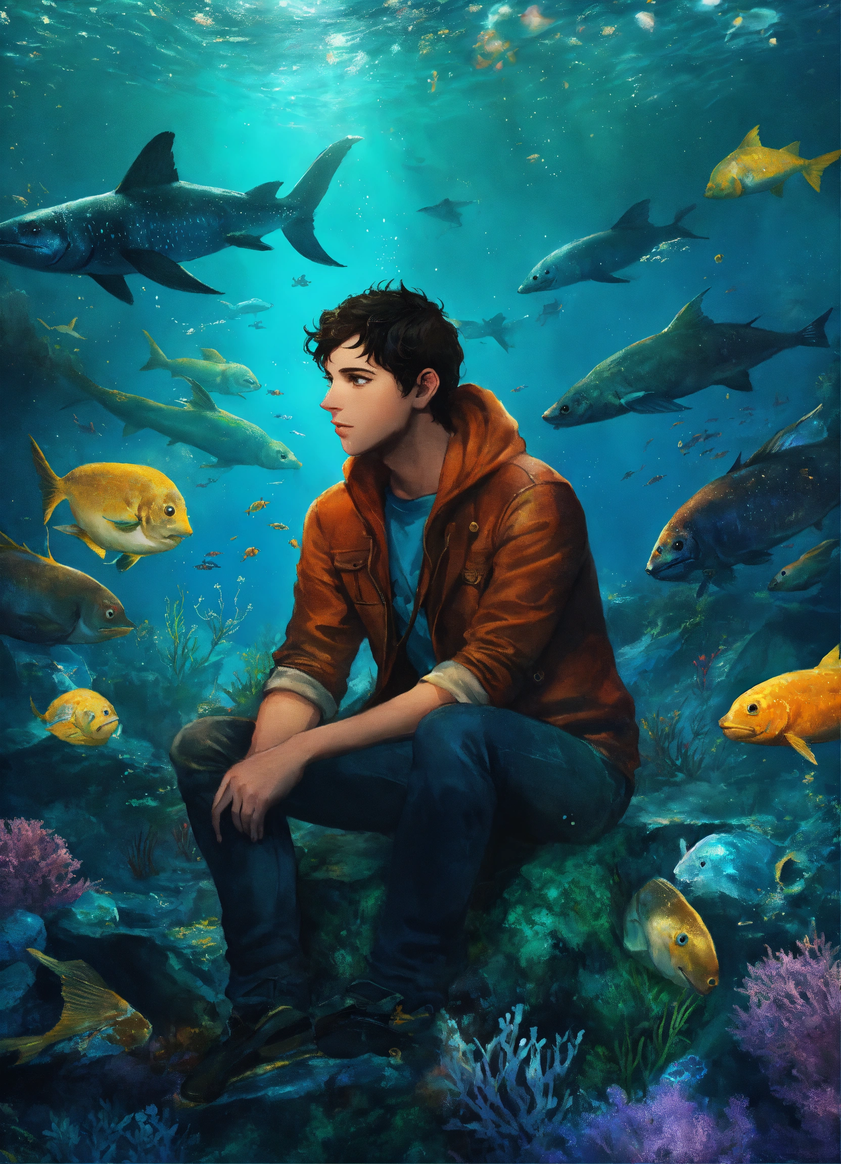 Lexica - Percy Jackson sitting at the bottom of the ocean
