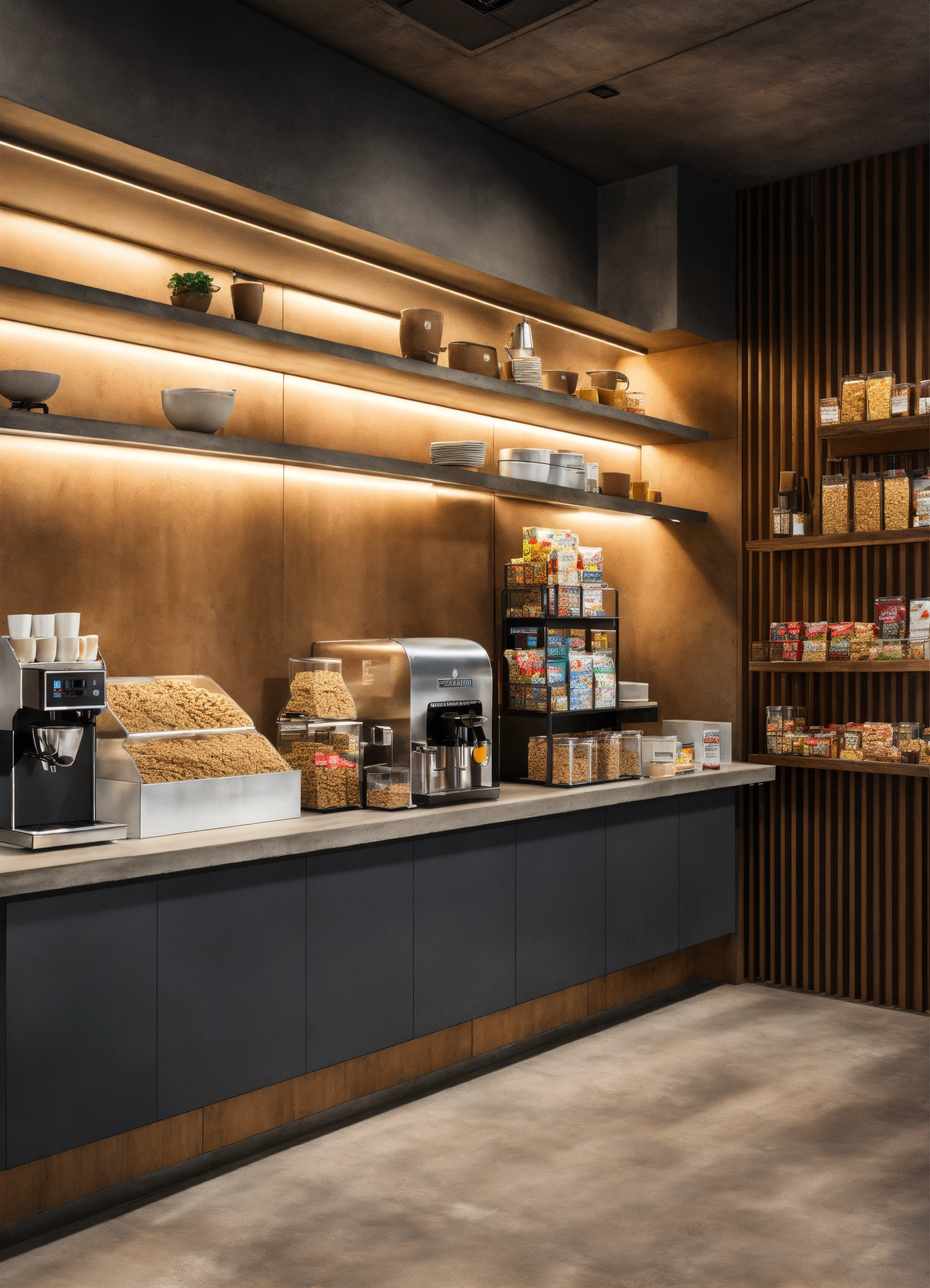 Lexica - A self serve breakroom cereal shelf with snacks on a shelf for ...