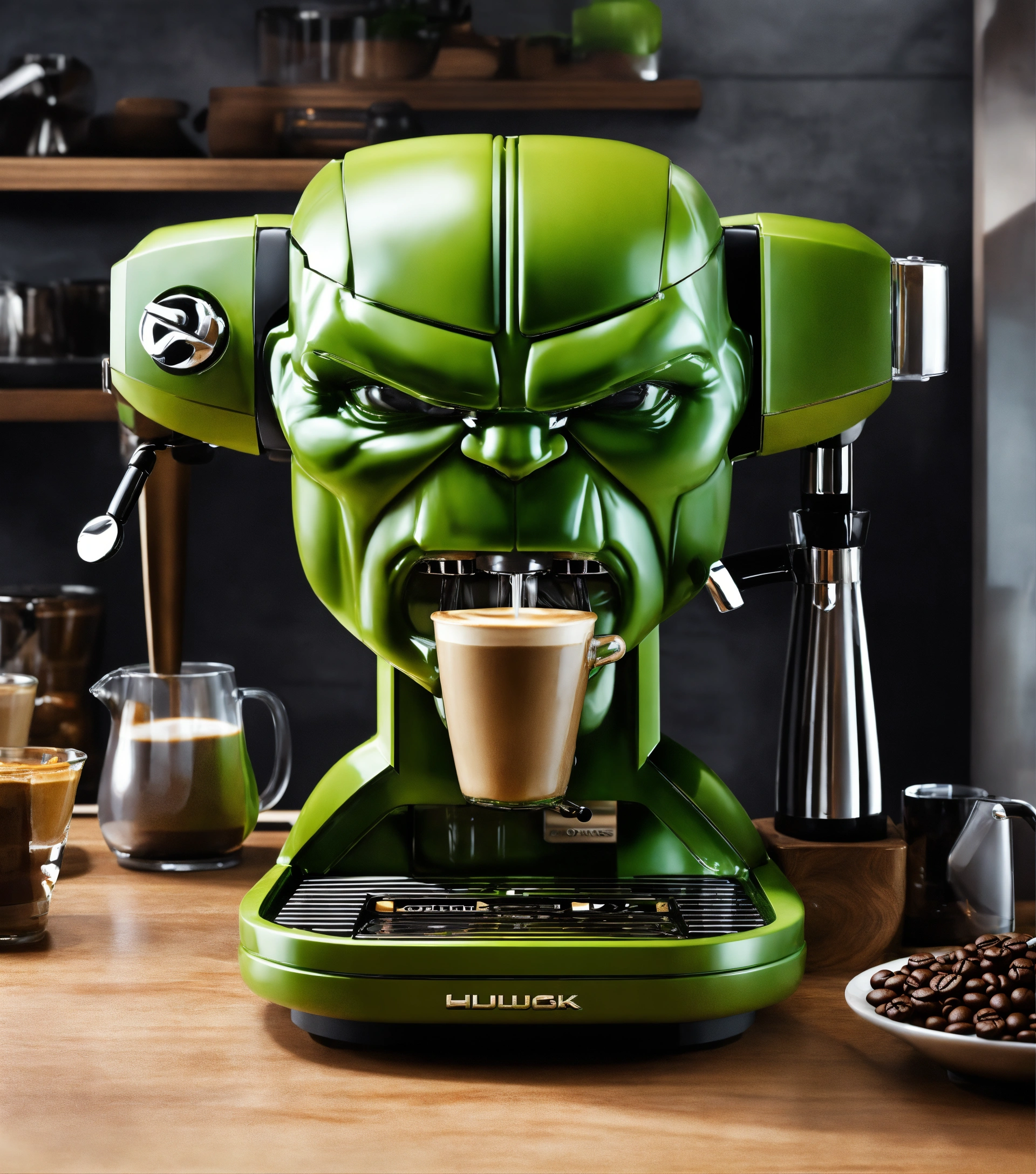 Lexica - " coffee machine hulk shape, Futuristic coffee machine with ...