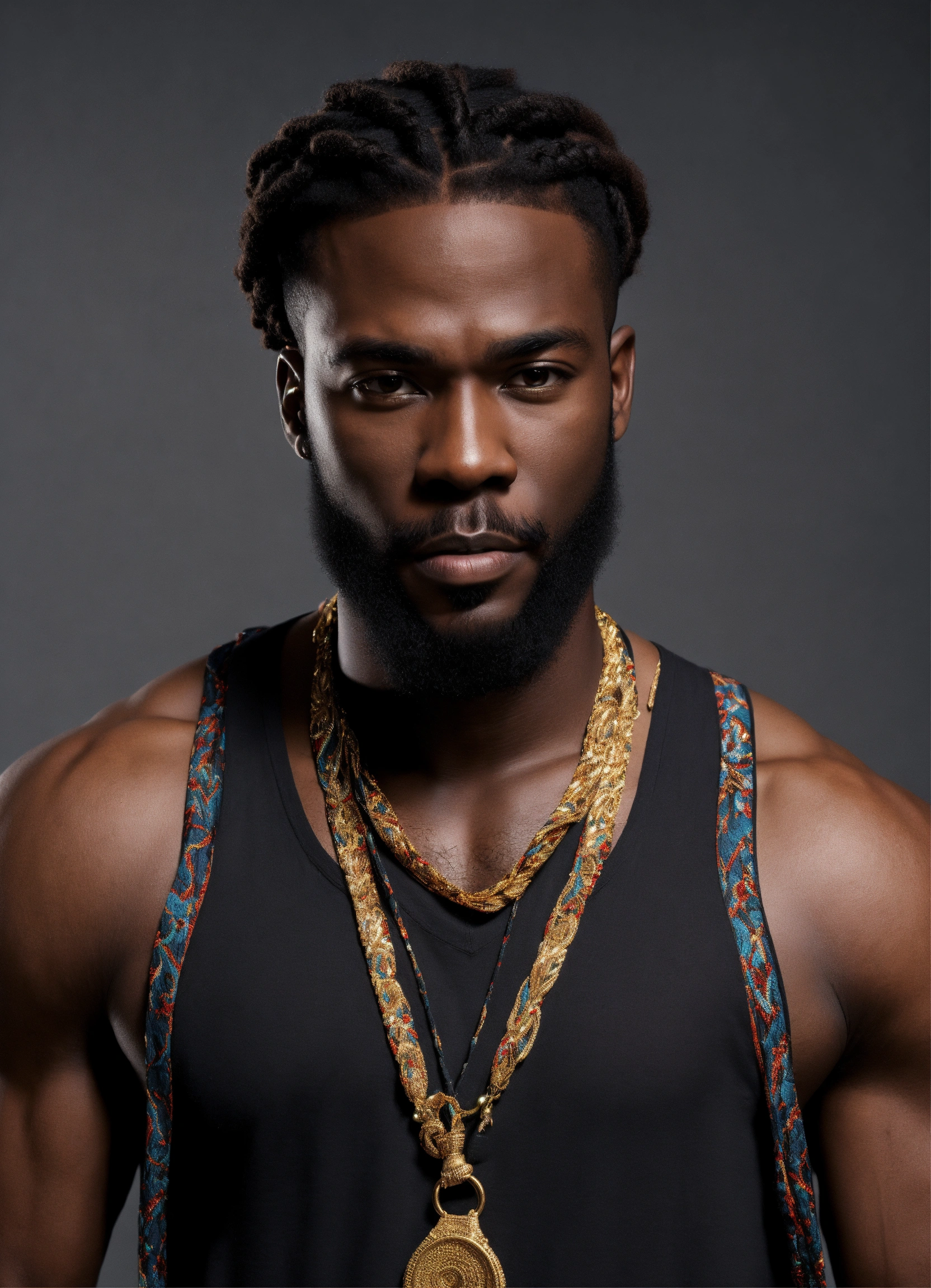 Lexica - Dark-skin Black man in his late 30s Broad muscular build Well ...