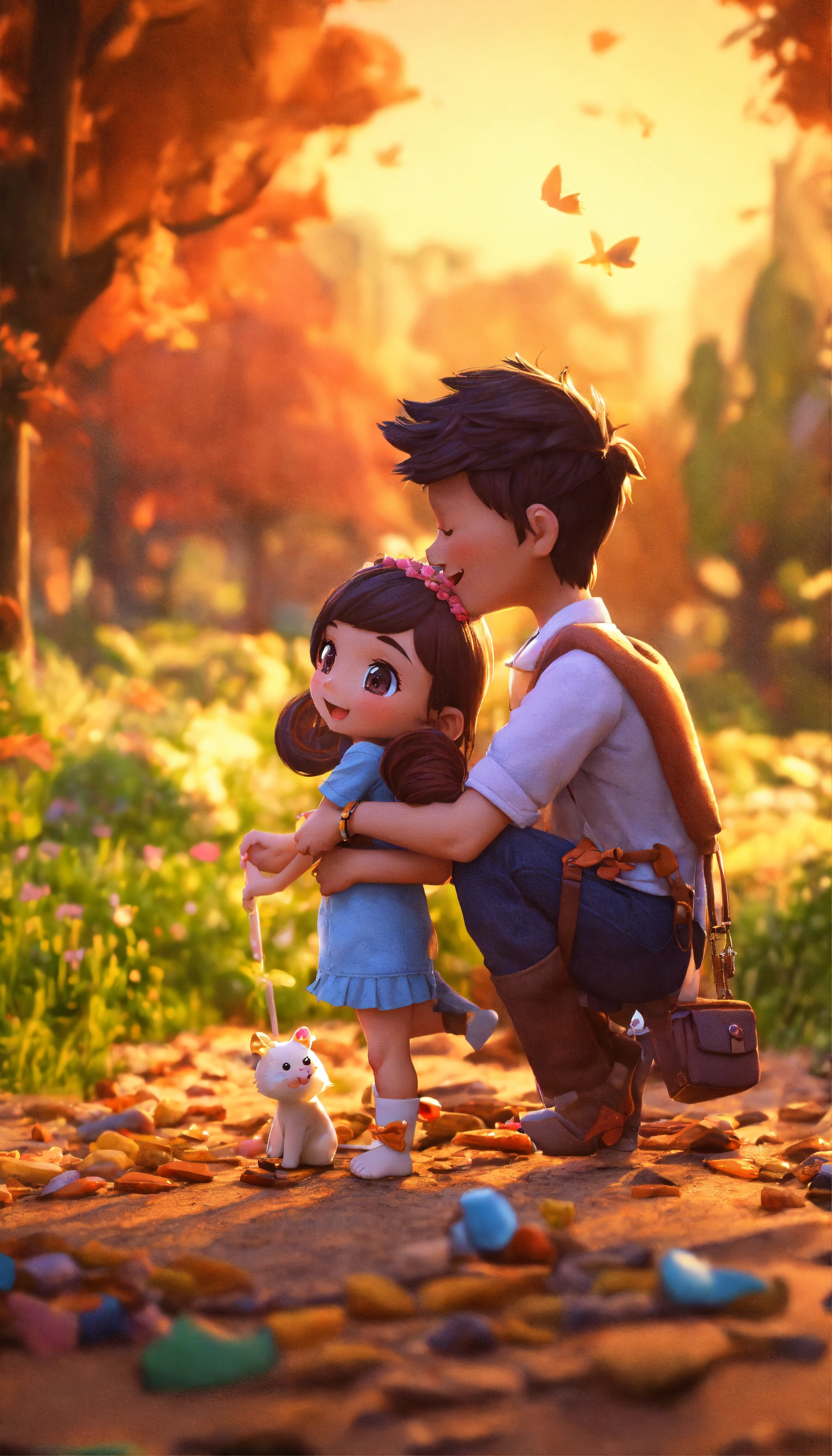 Lexica - Cute couples, 3d, animated, characters, melt-your-heart, kids, --chaos 60