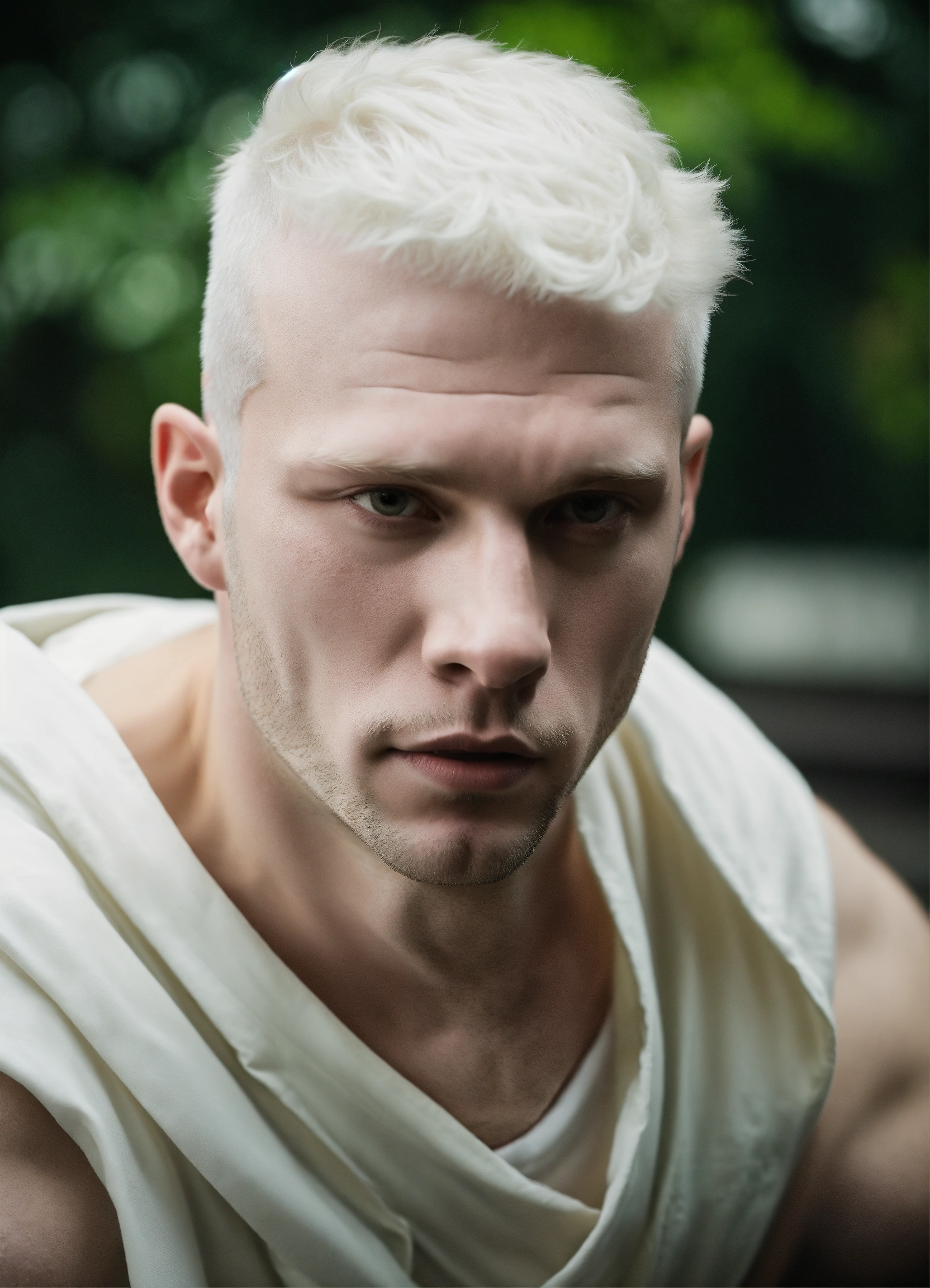 Lexica - Gorgeous caucasian, 35-year-old albino man, with short white ...