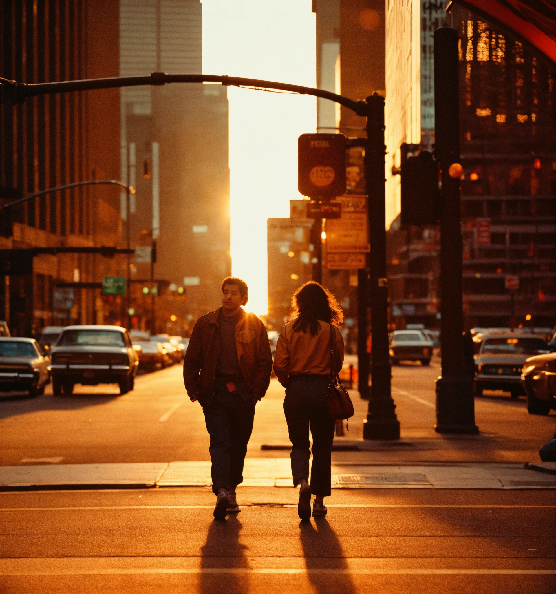Lexica - A sunset in the background with orange and brown pantones in ...