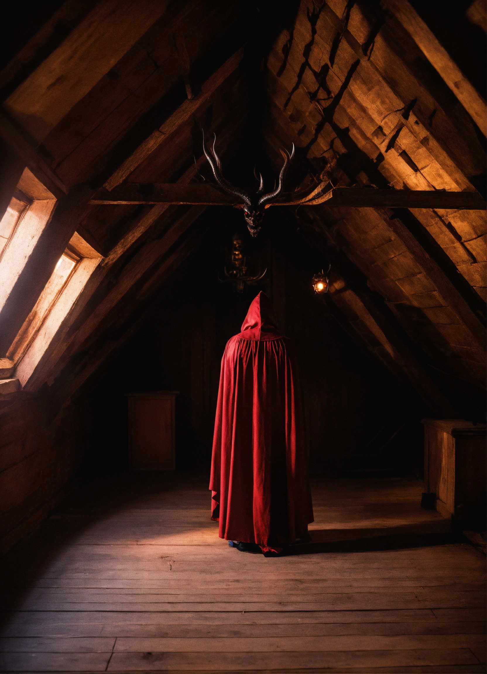 Lexica - Satan watching from the darkness in a creepy attic, evil ...
