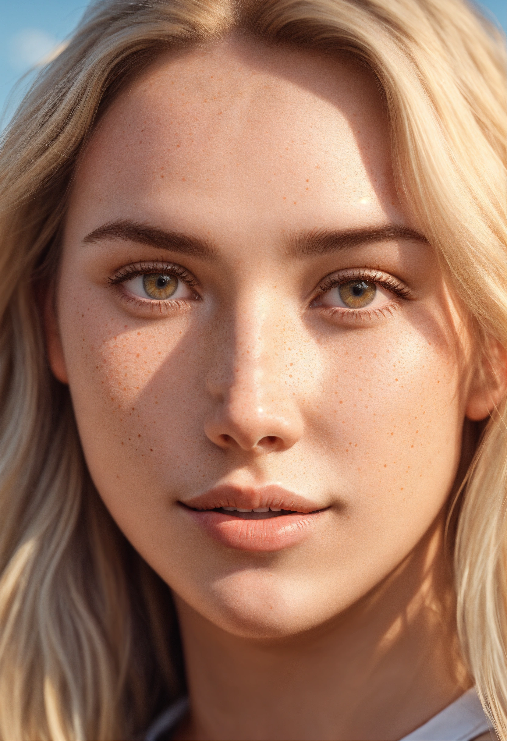 Lexica - A realistic face photo of a white 18 years old girl with brown ...