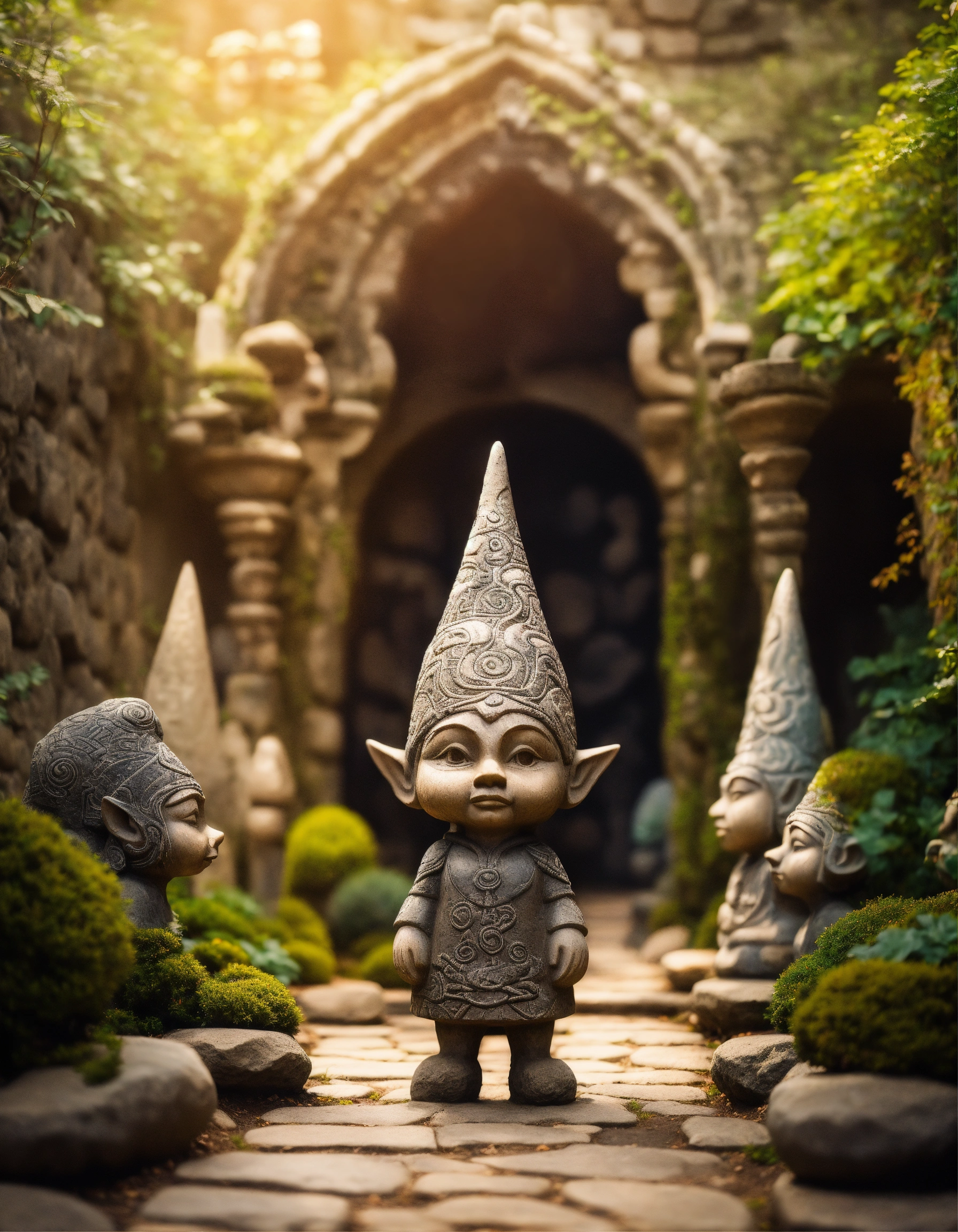 Lexica - An ancient spiritual hooded female gnomes ,stone pathway rock ...