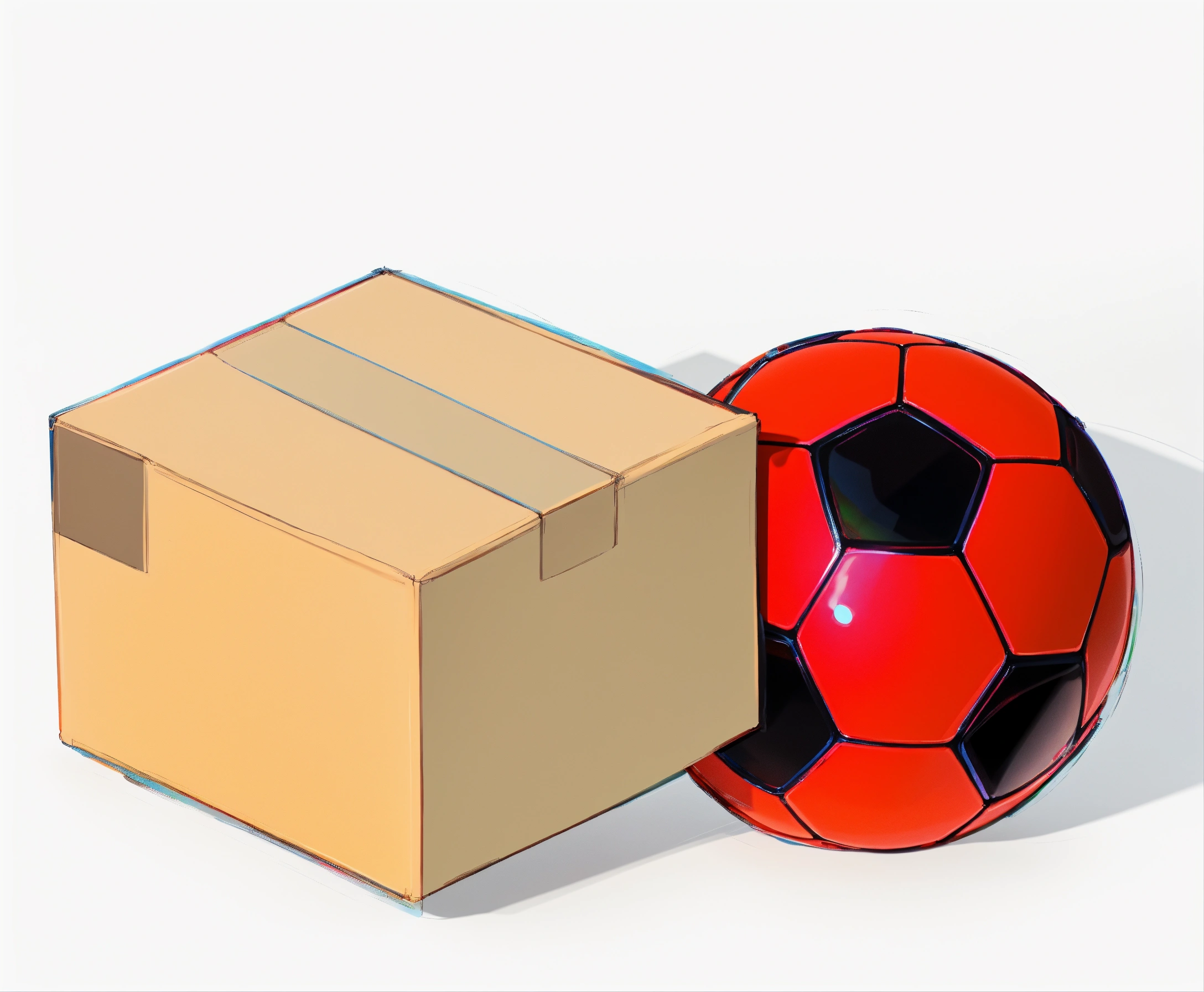 Lexica - A ball under the box big box , full body image of a cute ...