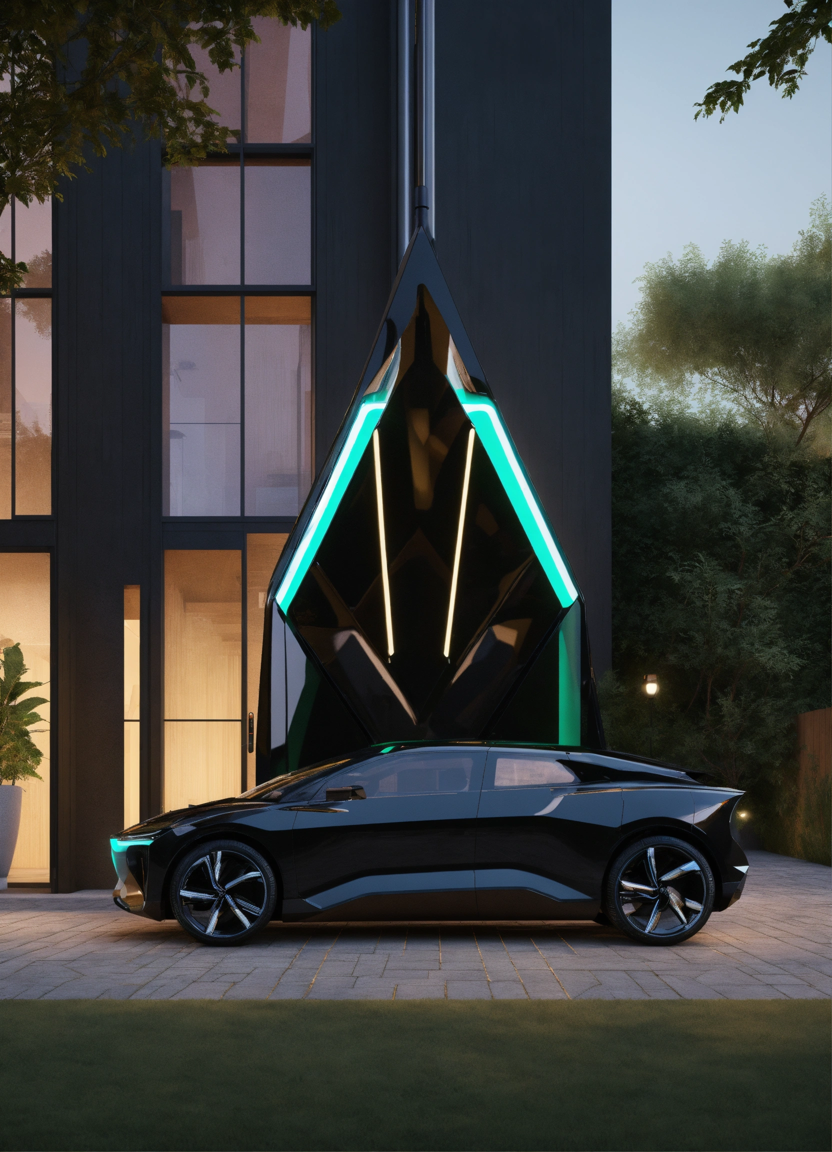 Lexica - Small black Wall mounted portable 11kW EV charger, hi gloss ...