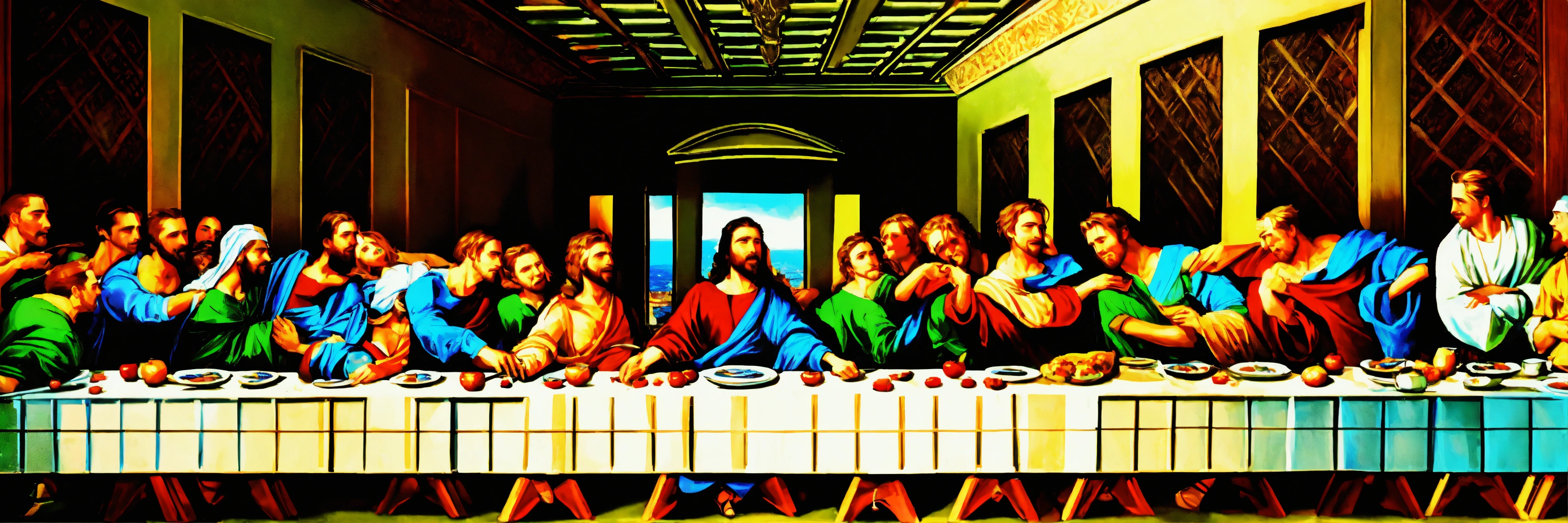 Lexica - Last supper photohraph with biggest movie stars like scarlet ...