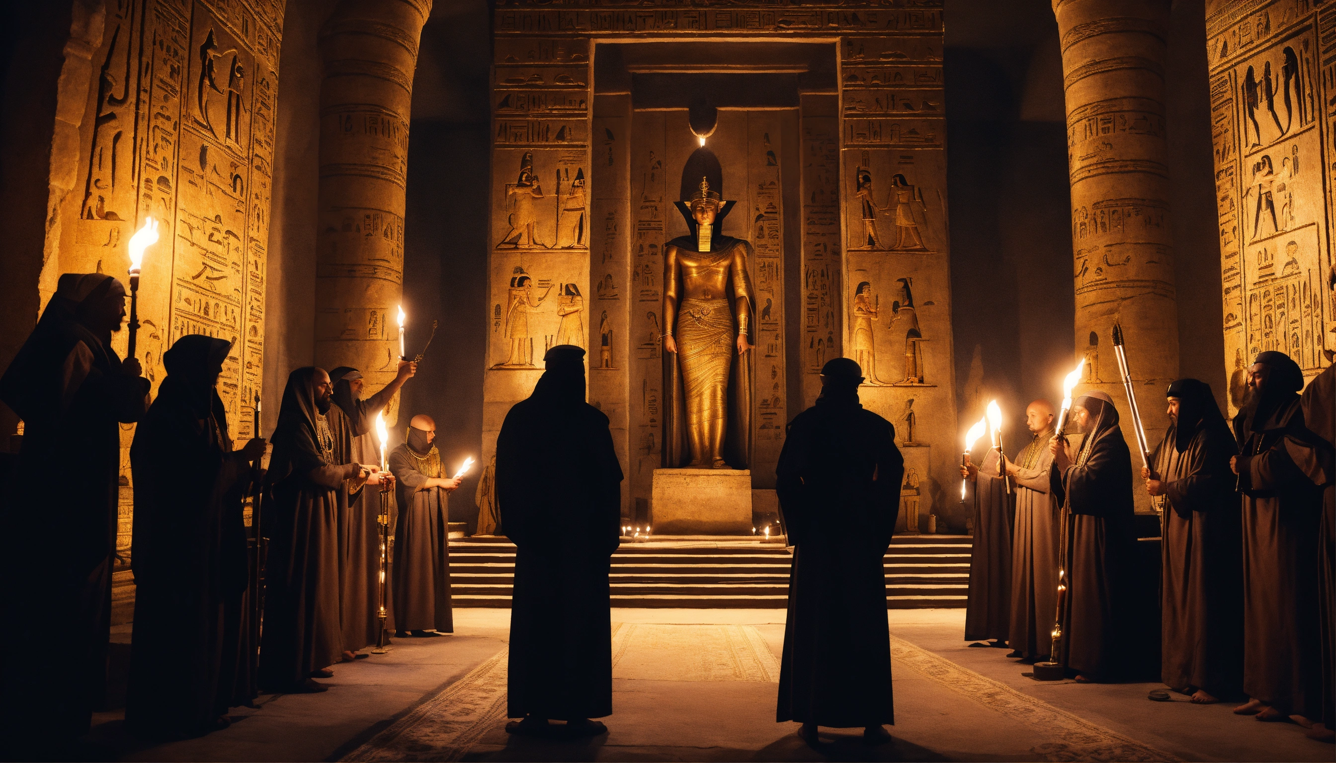 Lexica - Egyptian bald priests worship with the veiled statue of Isis ...