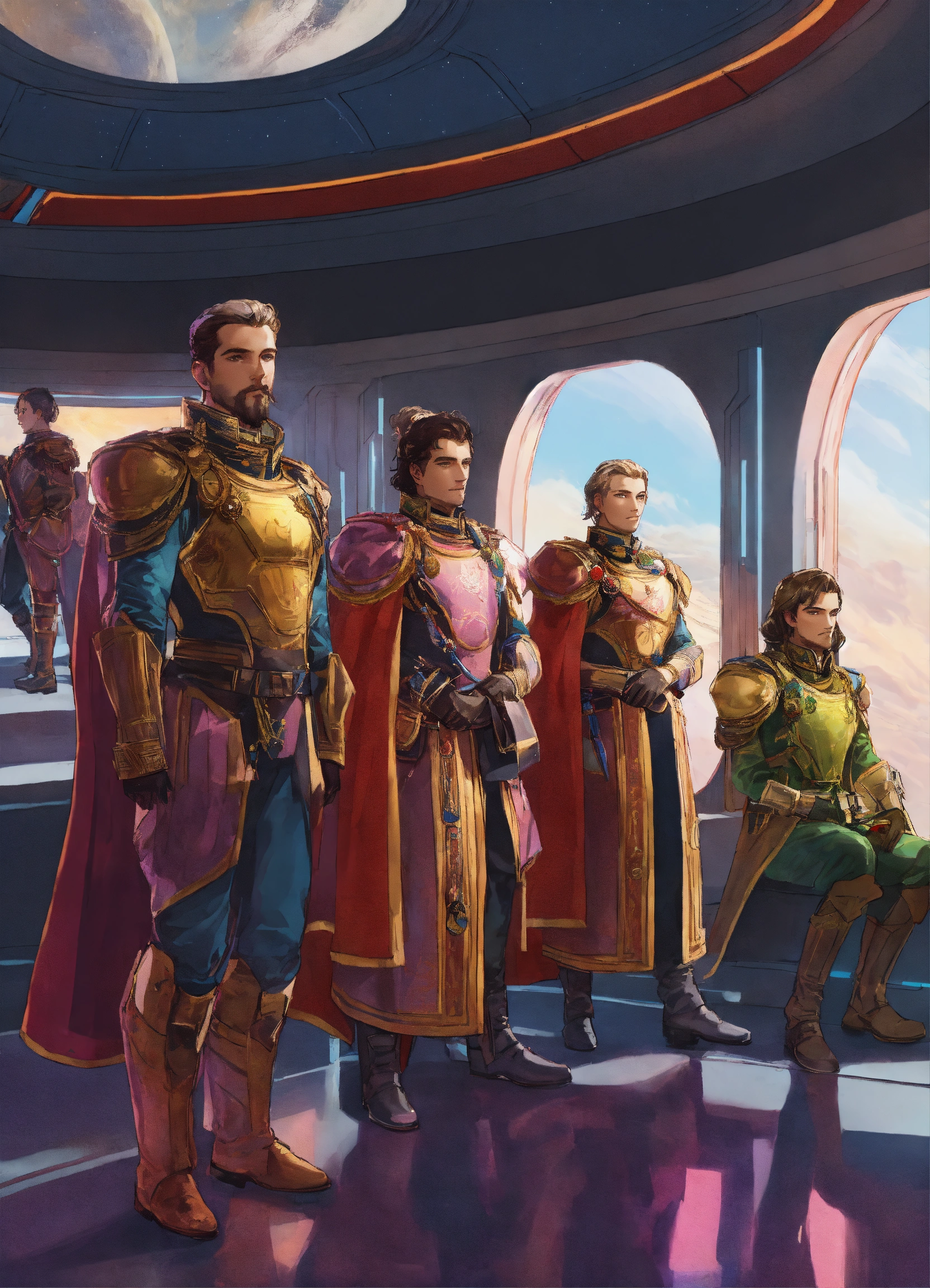 Lexica - High nobles in splendid uniforms of different colours standing ...