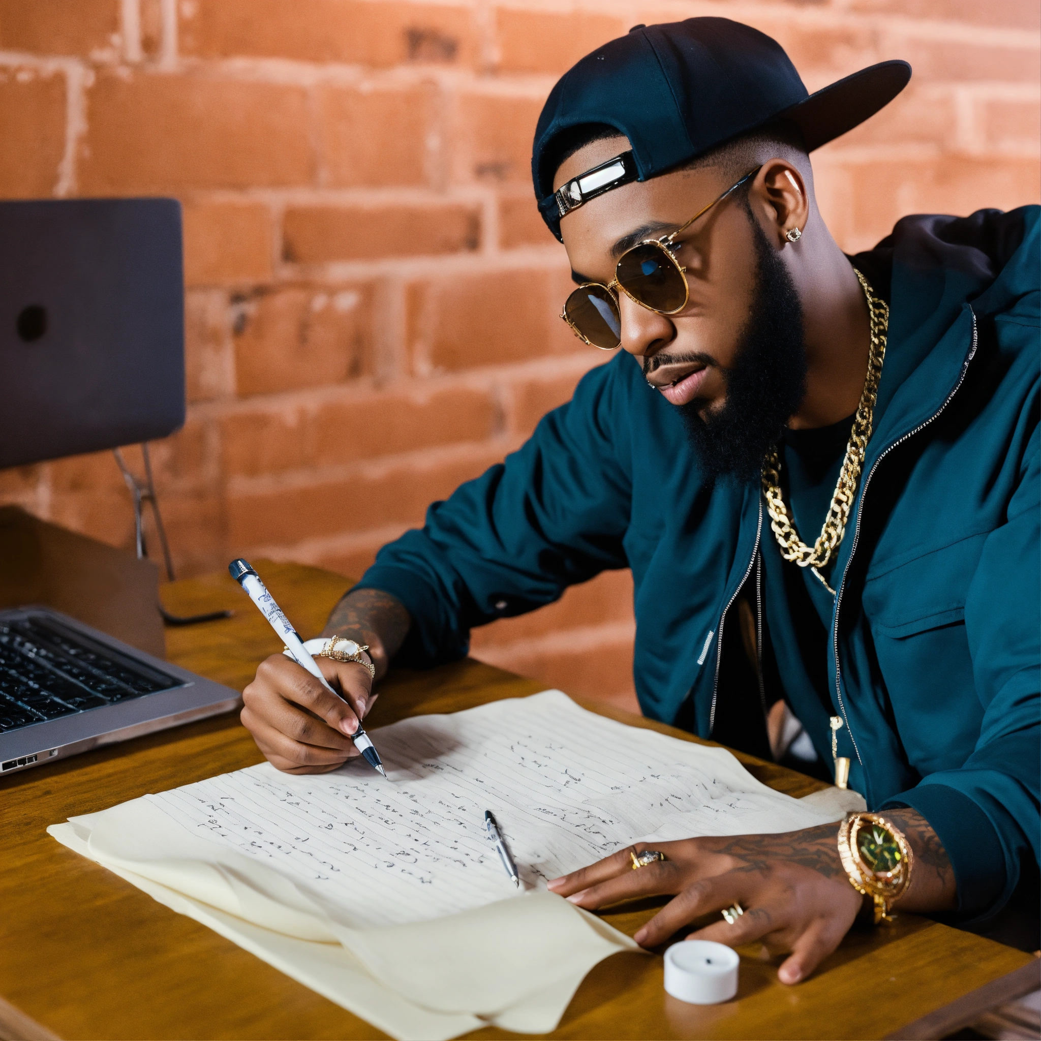 Lexica - Rapper writing songs on paper