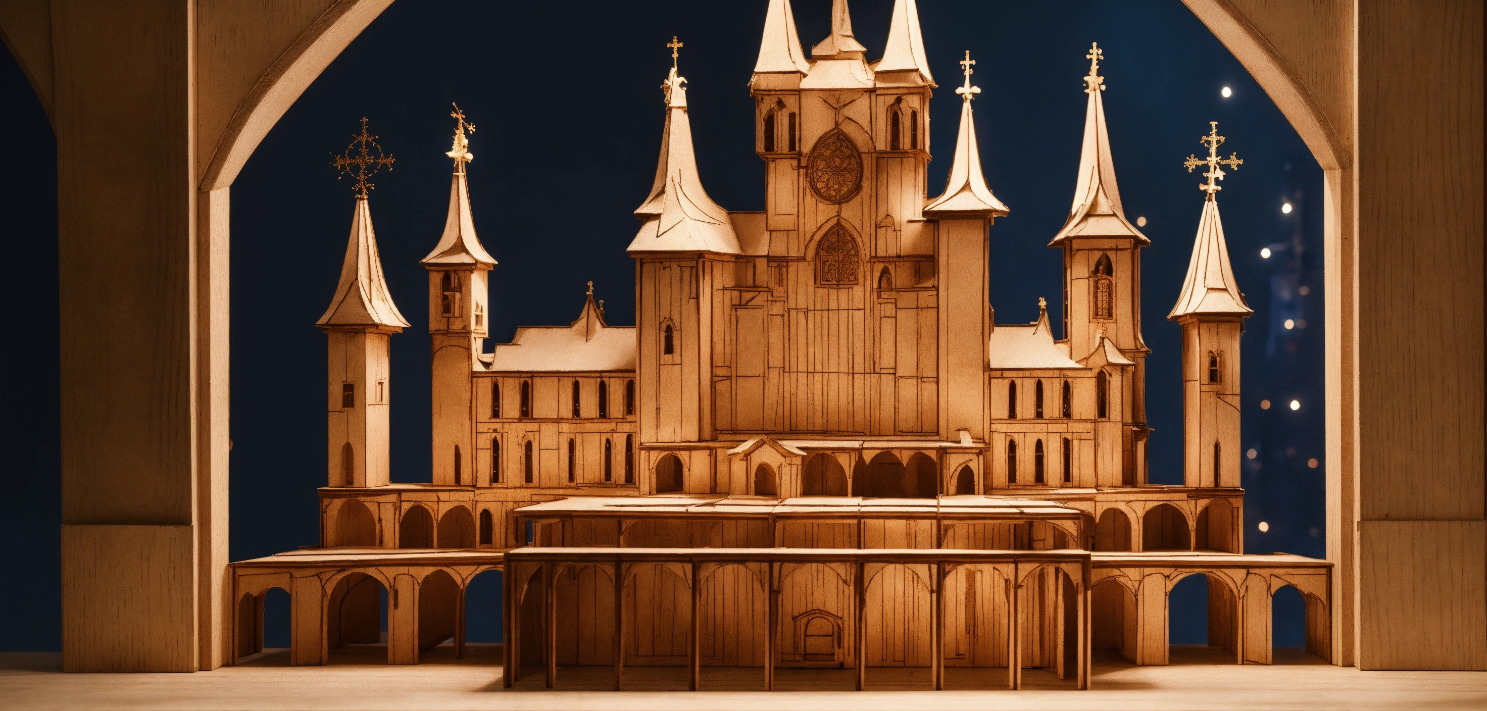 Lexica - Plywood kraft layered Advent wreath detailed of medieval ...