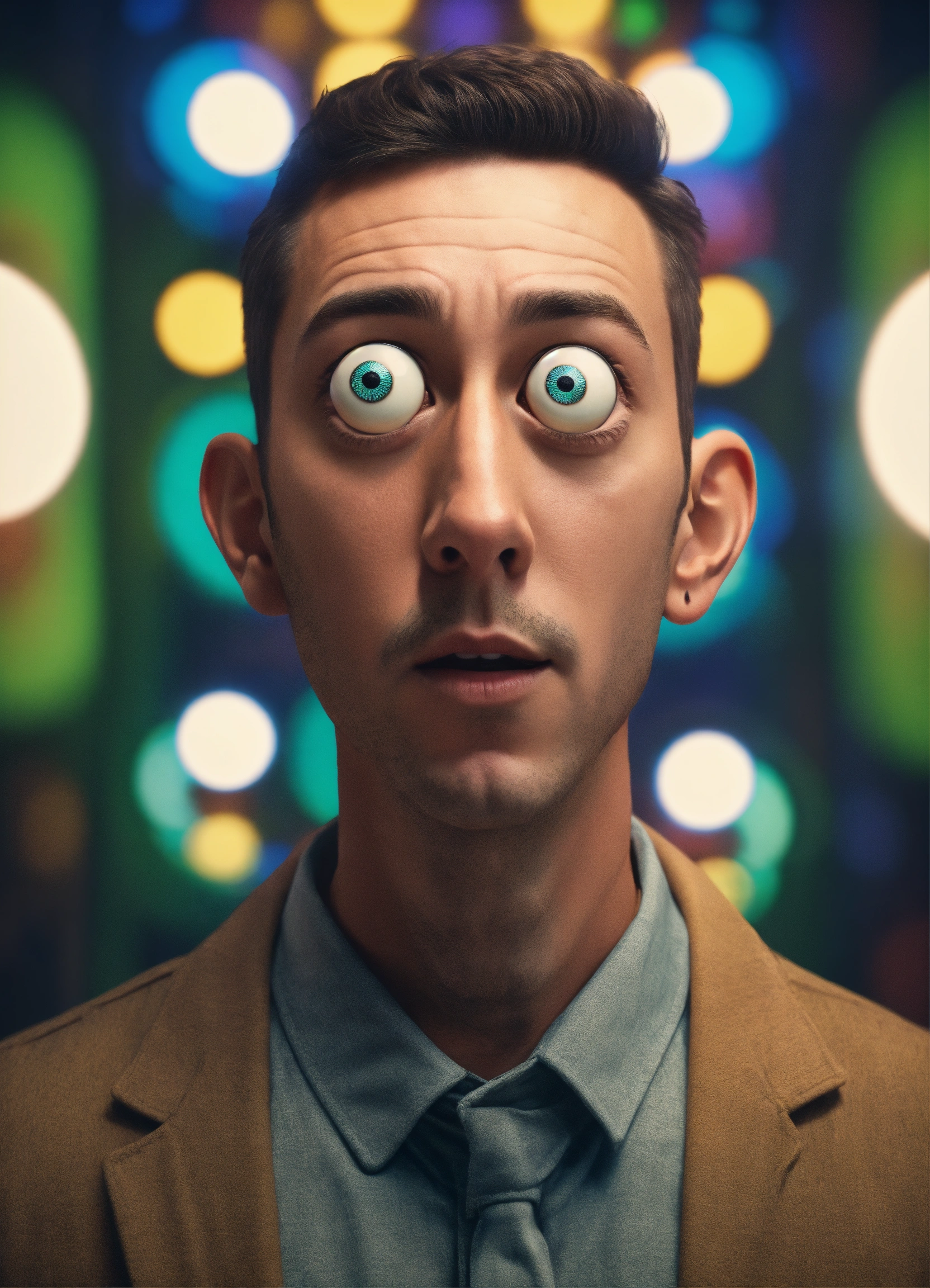 Lexica - Hypnotized man starring, with large cartoon spinning eyes ...