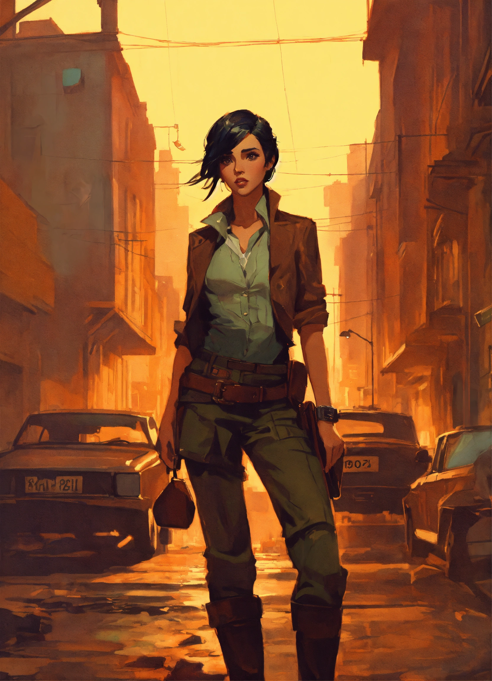 Lexica - Highly detailed portrait of a sewer emo punk lady mercenary ...