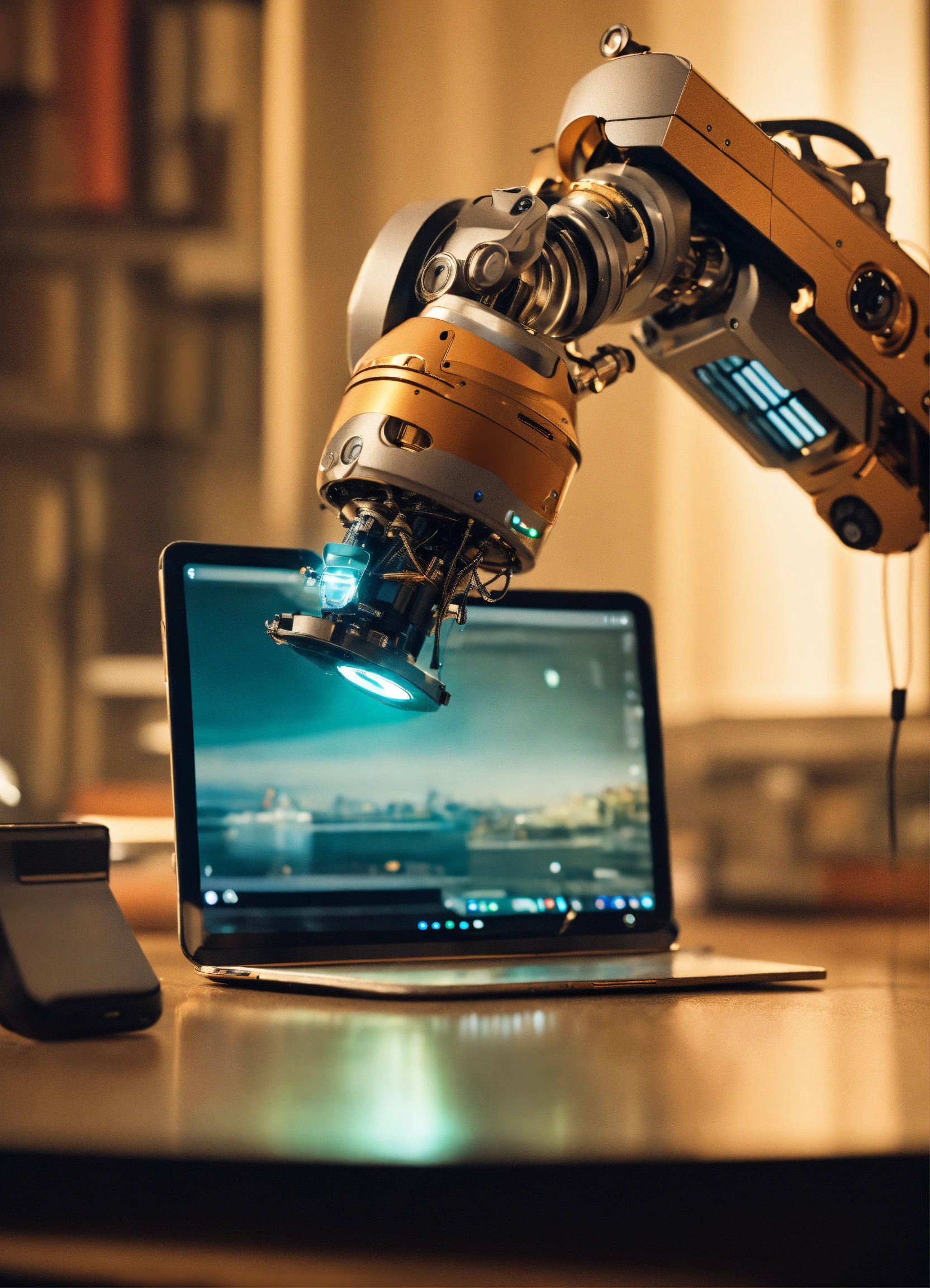 Lexica - Robot arm editing smartphone screen