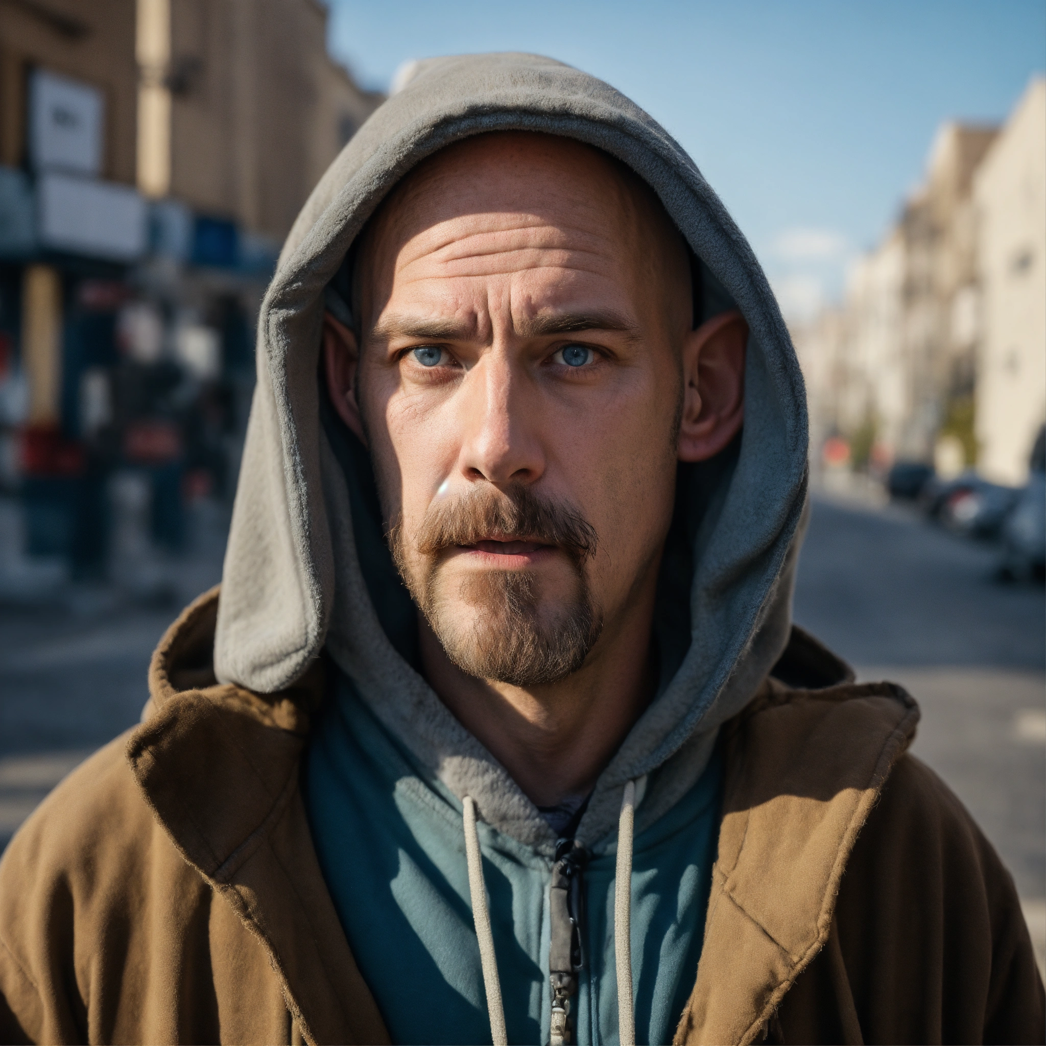 Lexica - A HUGE HOMELESS MAN, LUMPY BALD HEAD, A TINY GOATEE , NO ...