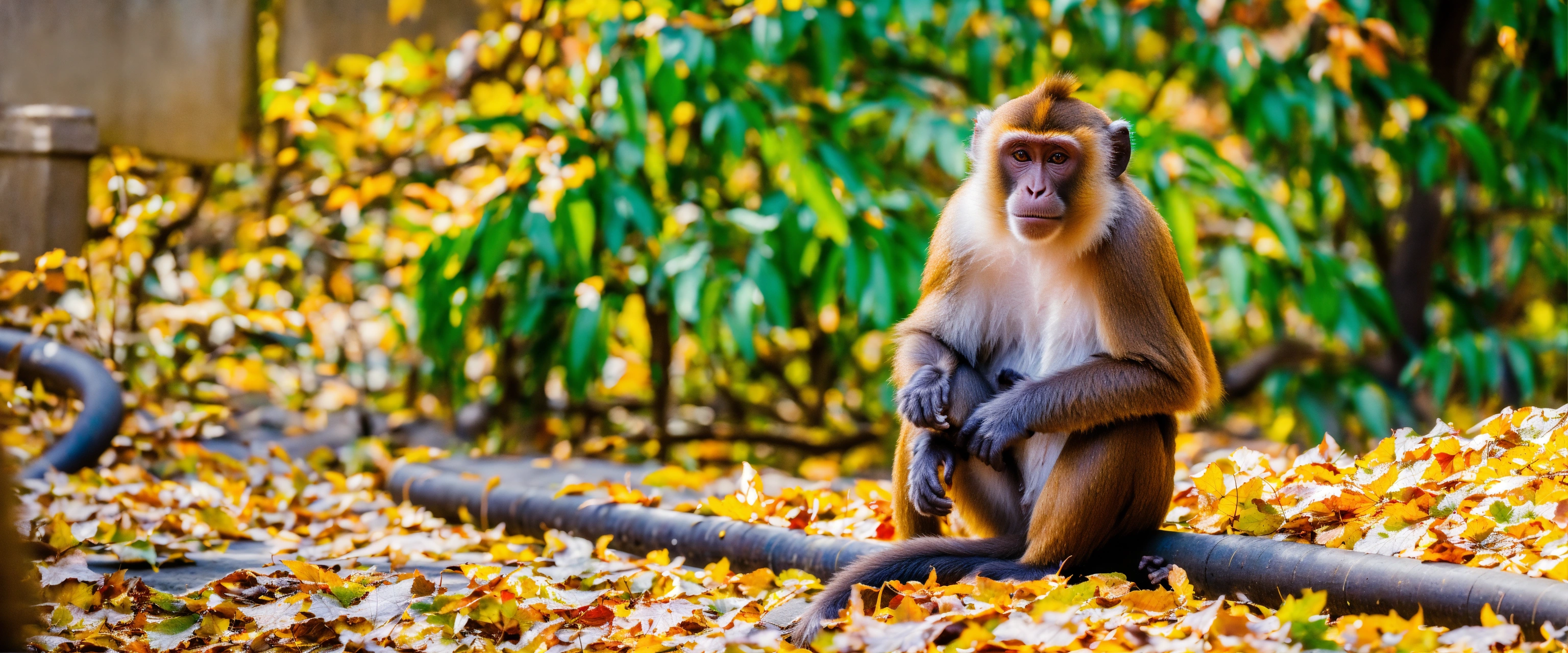 Lexica - Monkeys in the zoo during fall season