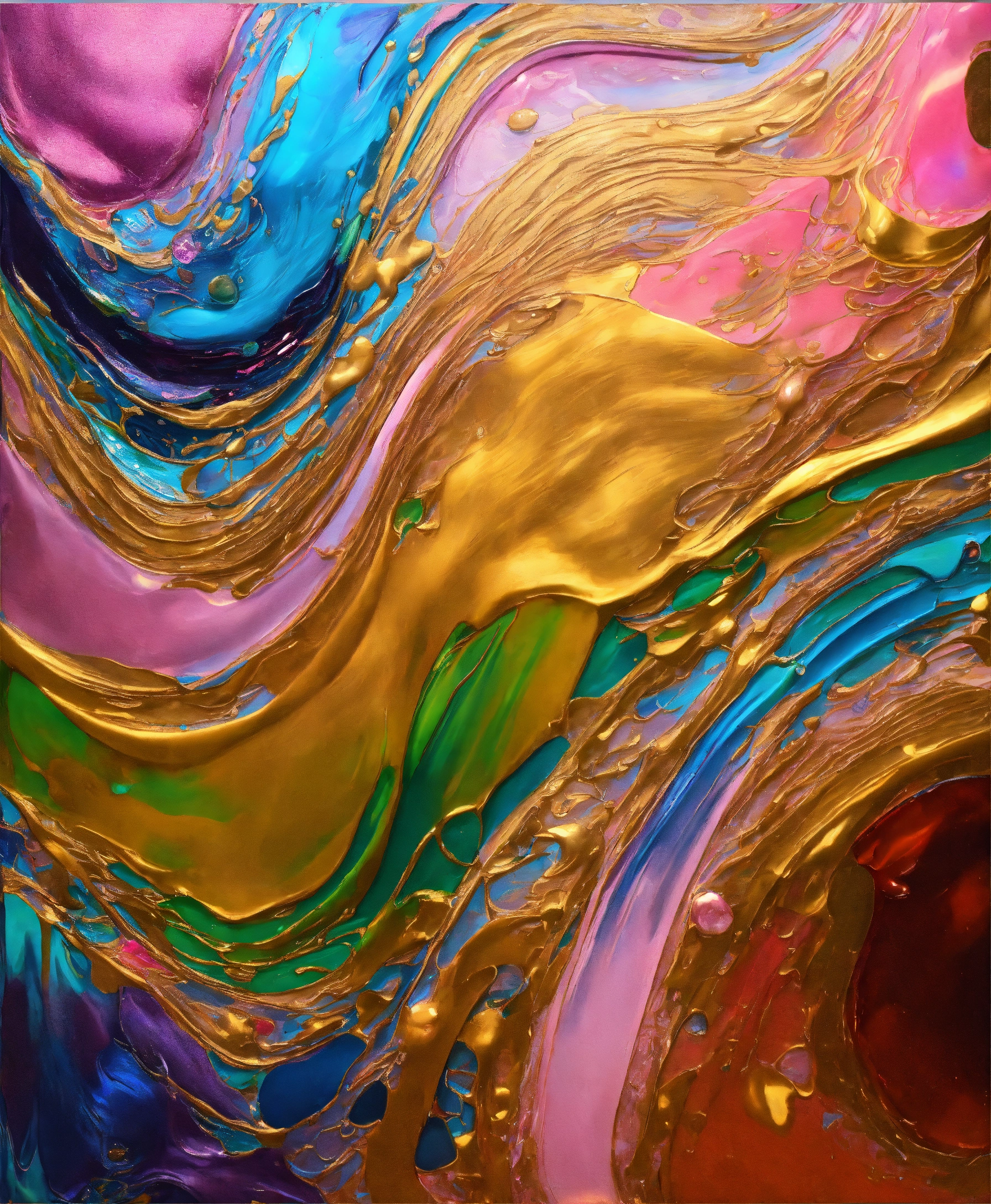 Lexica - Colorful abstract painting oil and water complex complicated ...