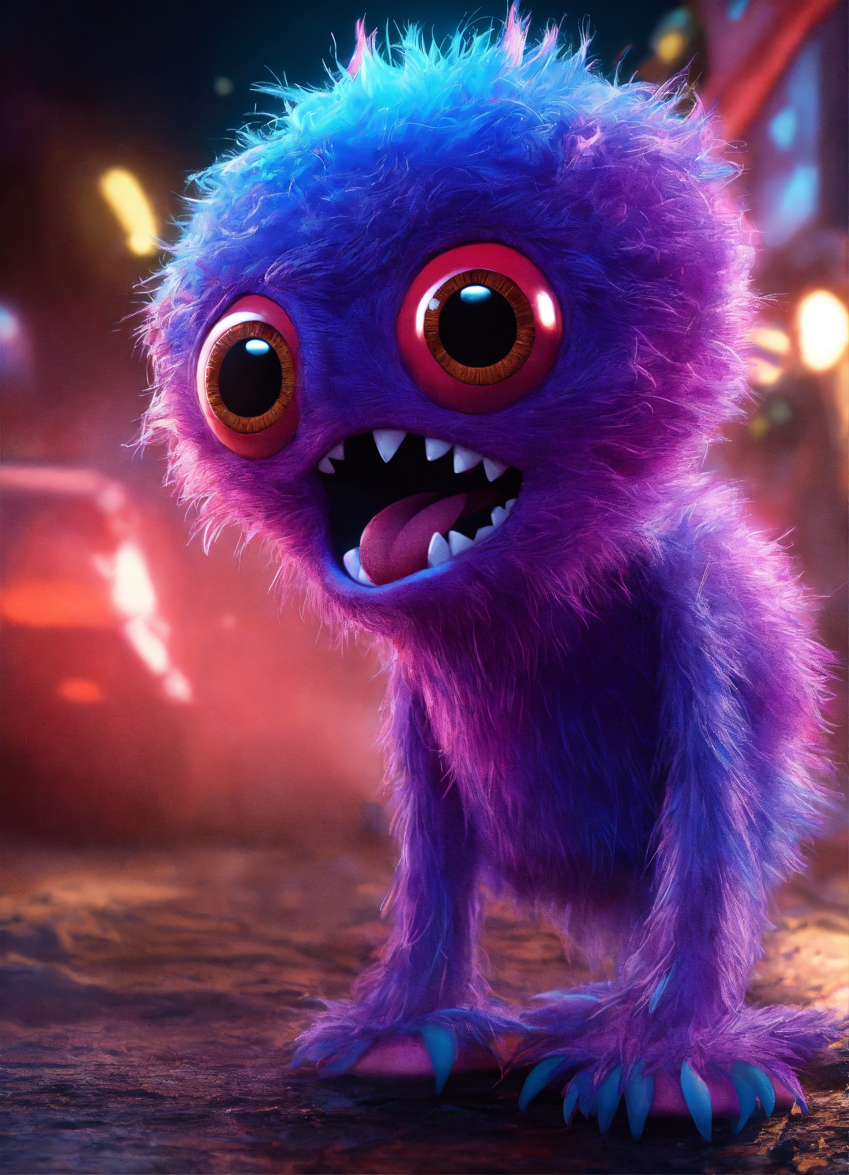 Lexica - CGI! red germ monster character. Highly detailed. Scary but ...