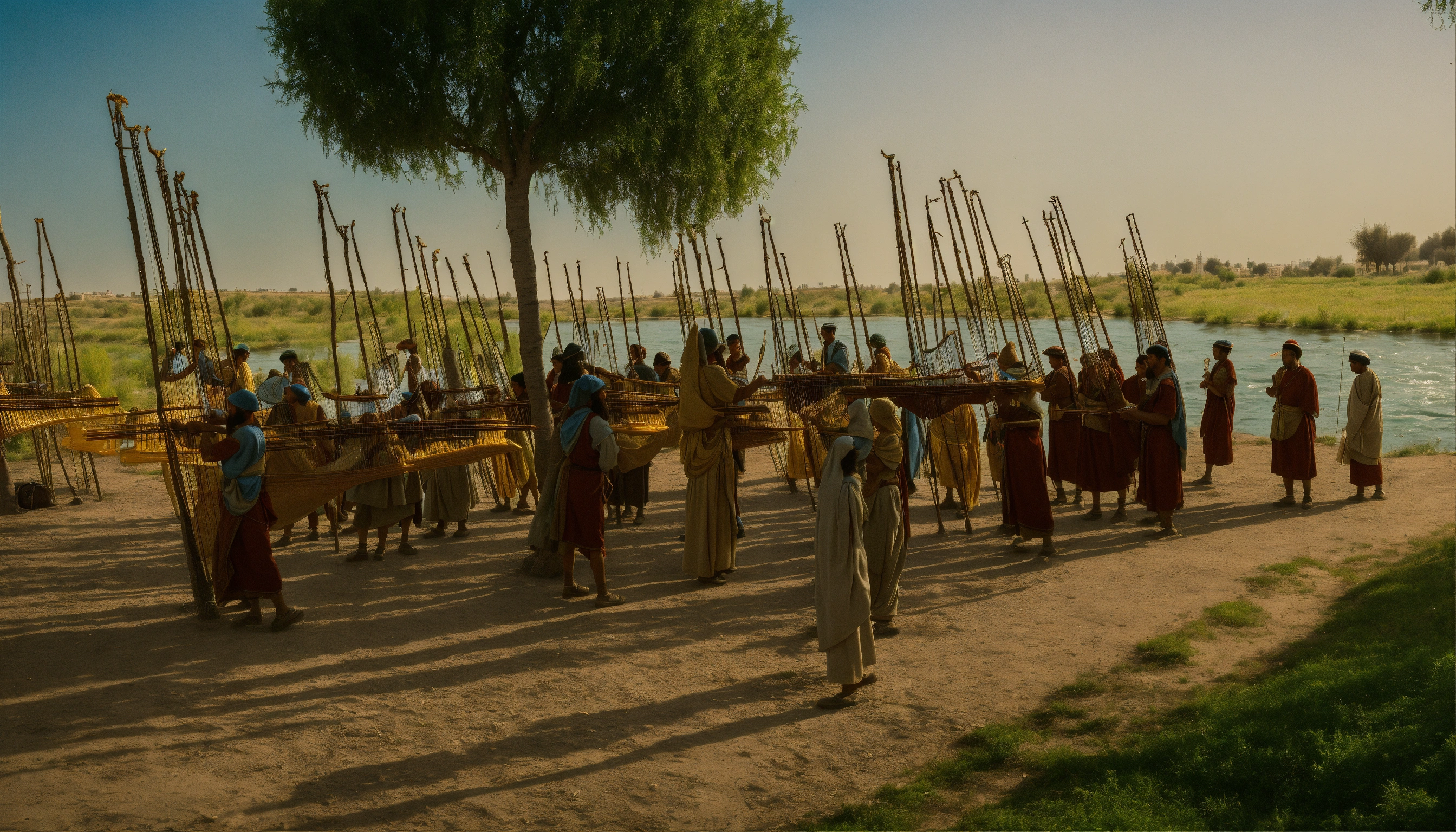 Lexica - Israelites hang their harps on willow trees in Babylon by the ...