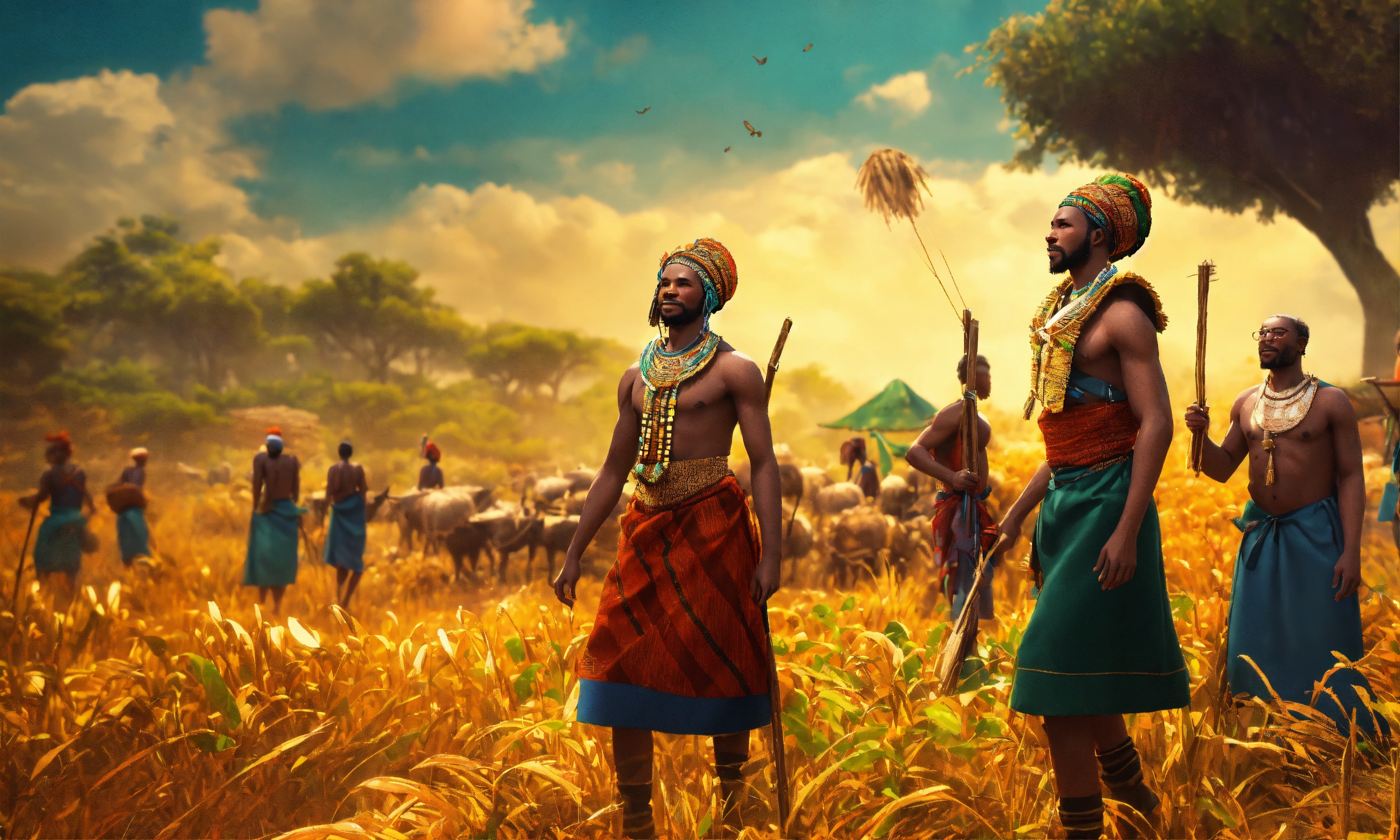 Lexica - Primitive 20 happy african village men and women harvesting ...