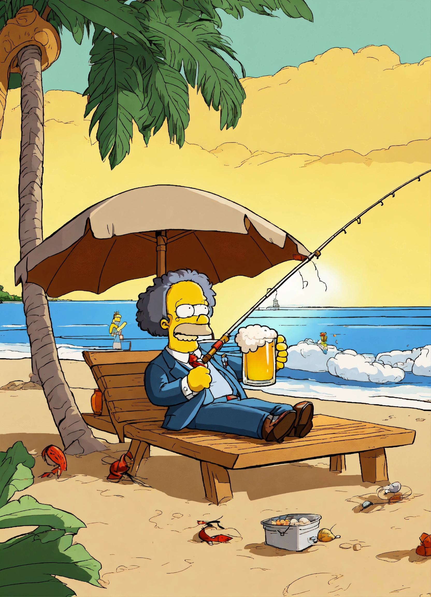 Lexica - Lawyer Lionel Gates from the Simpsons cartoon is lying under a ...