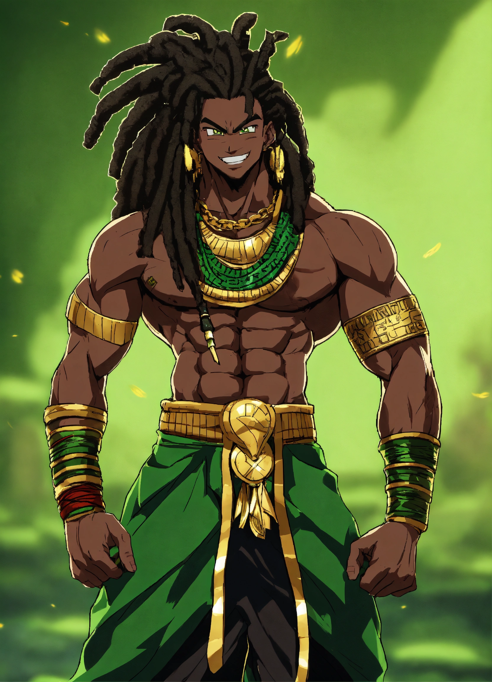 Lexica - African dragon ball z anime styled character, athletic build ...