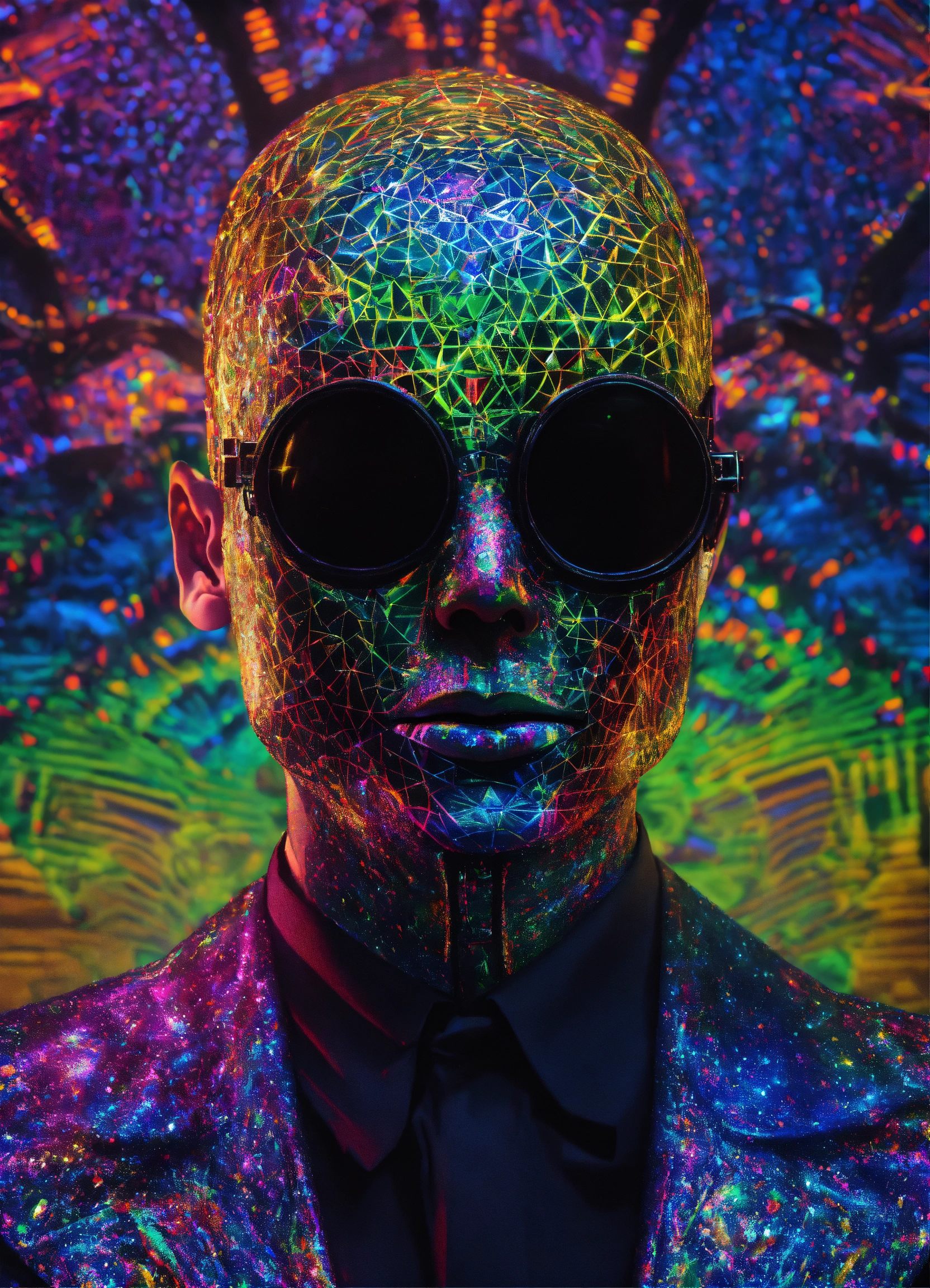 Lexica - Photorealistic 3D portrait of Ai God DMT psytrance slender man ...