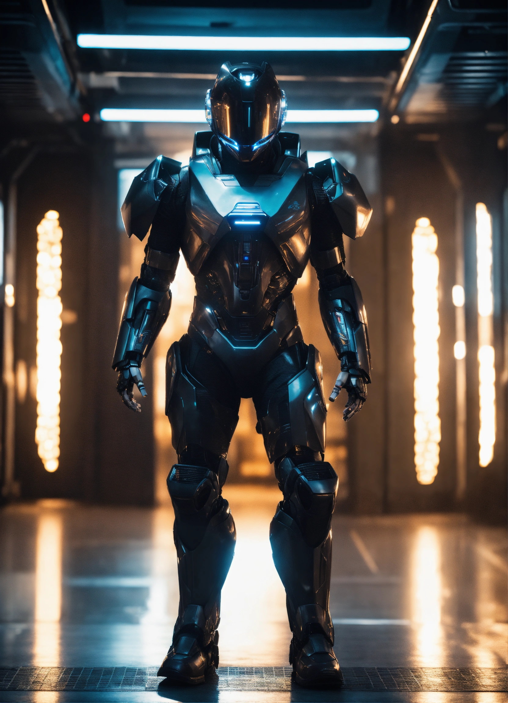 Lexica - A realistic full-body photograph of a young, futuristic ...