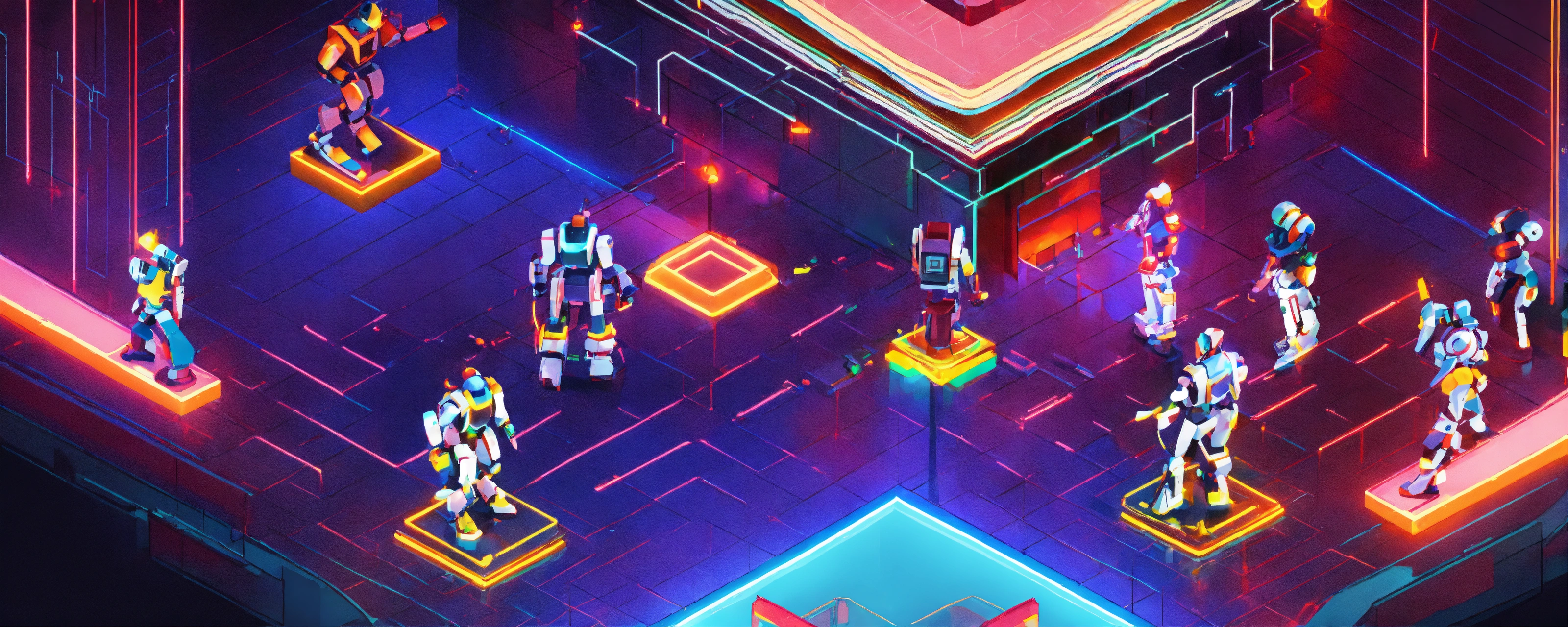 Lexica - Isometric robots powered by AI algorithms coordinating in a ...