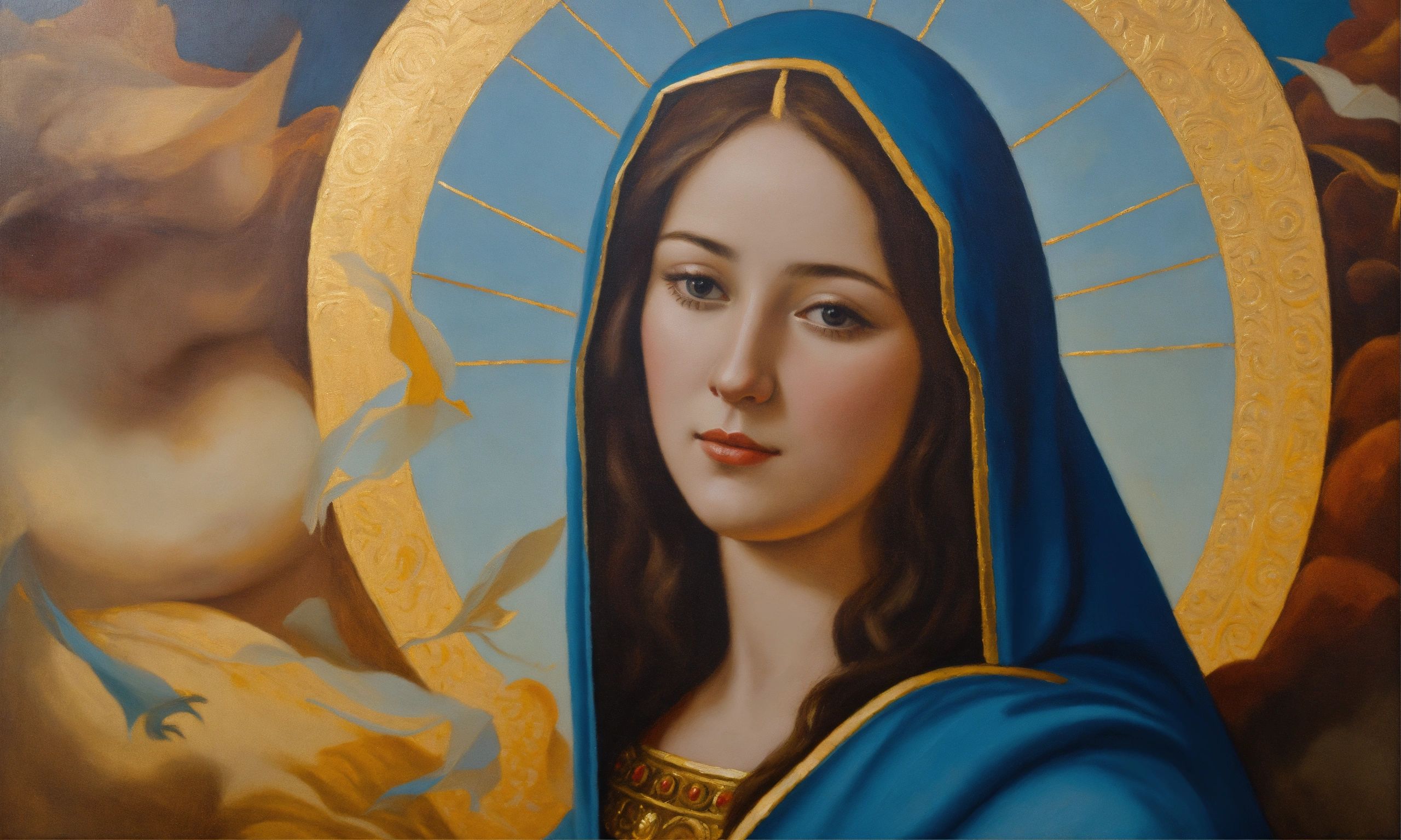 Lexica - Oil painting portrait of our lady of miracles