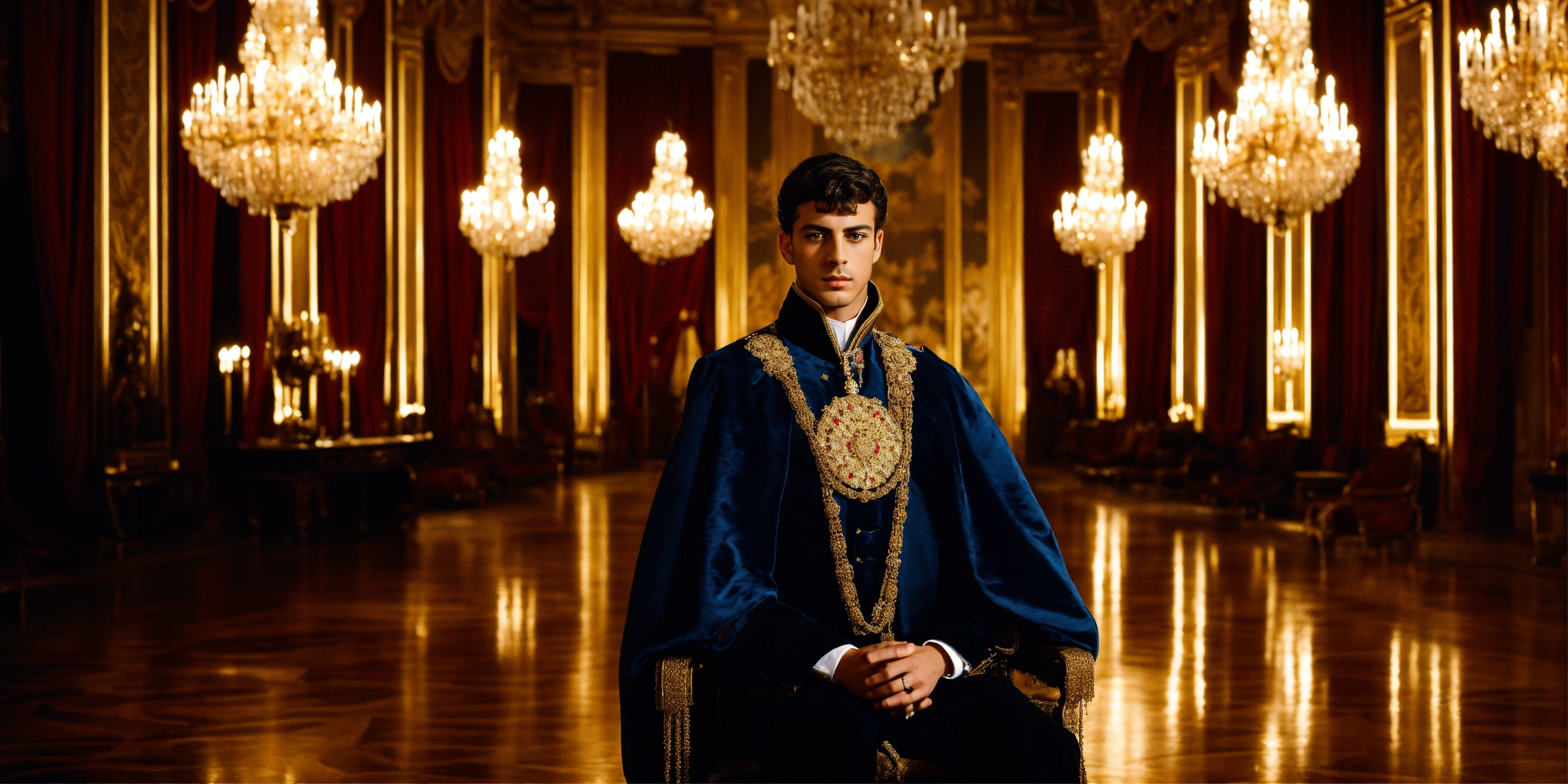 Lexica - Dramatic portrait of a young and handsome evil French emperor ...