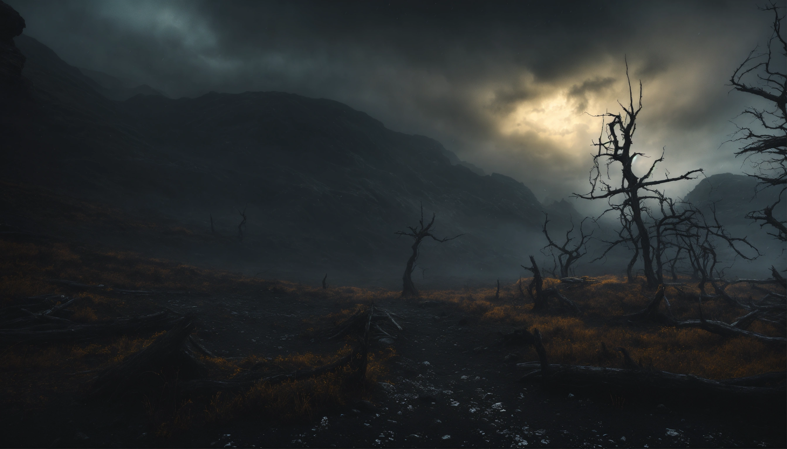 Lexica - NIGHT . DARK NIGHT. digital image of a dark and eerie nature ...