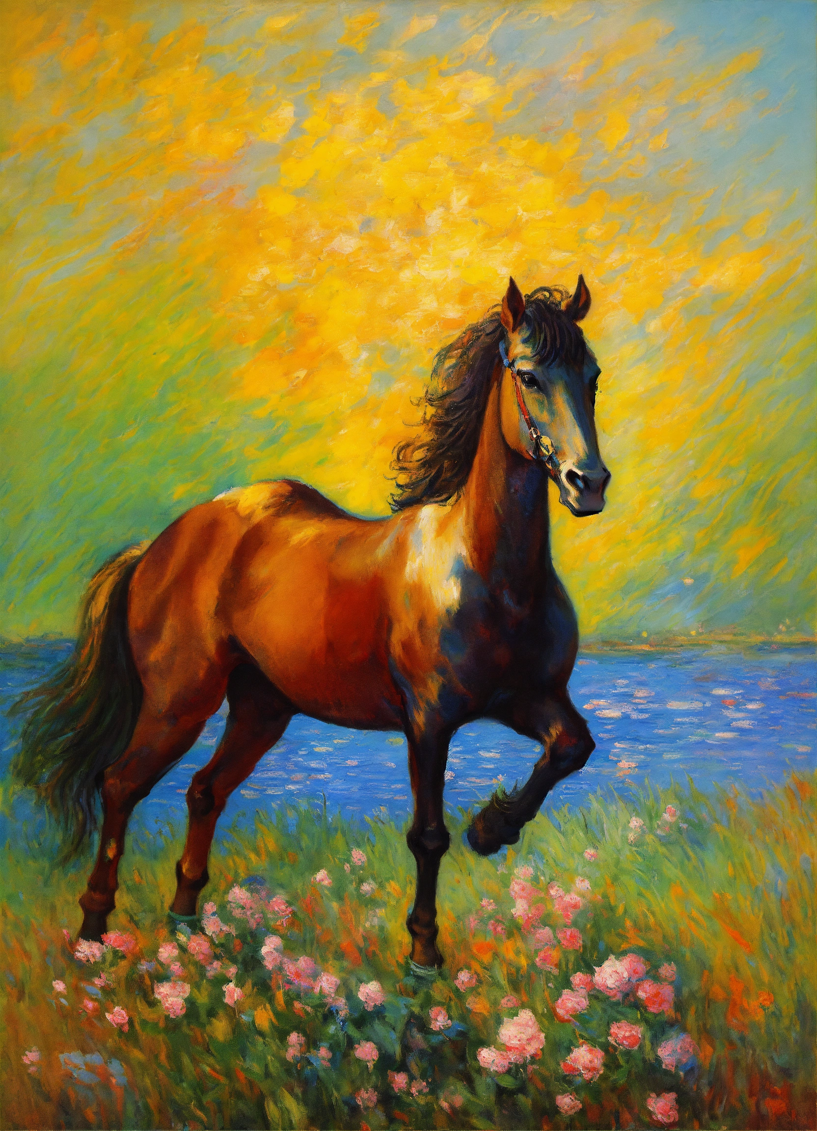 Lexica - Abstract Claude Monet painting Centaur