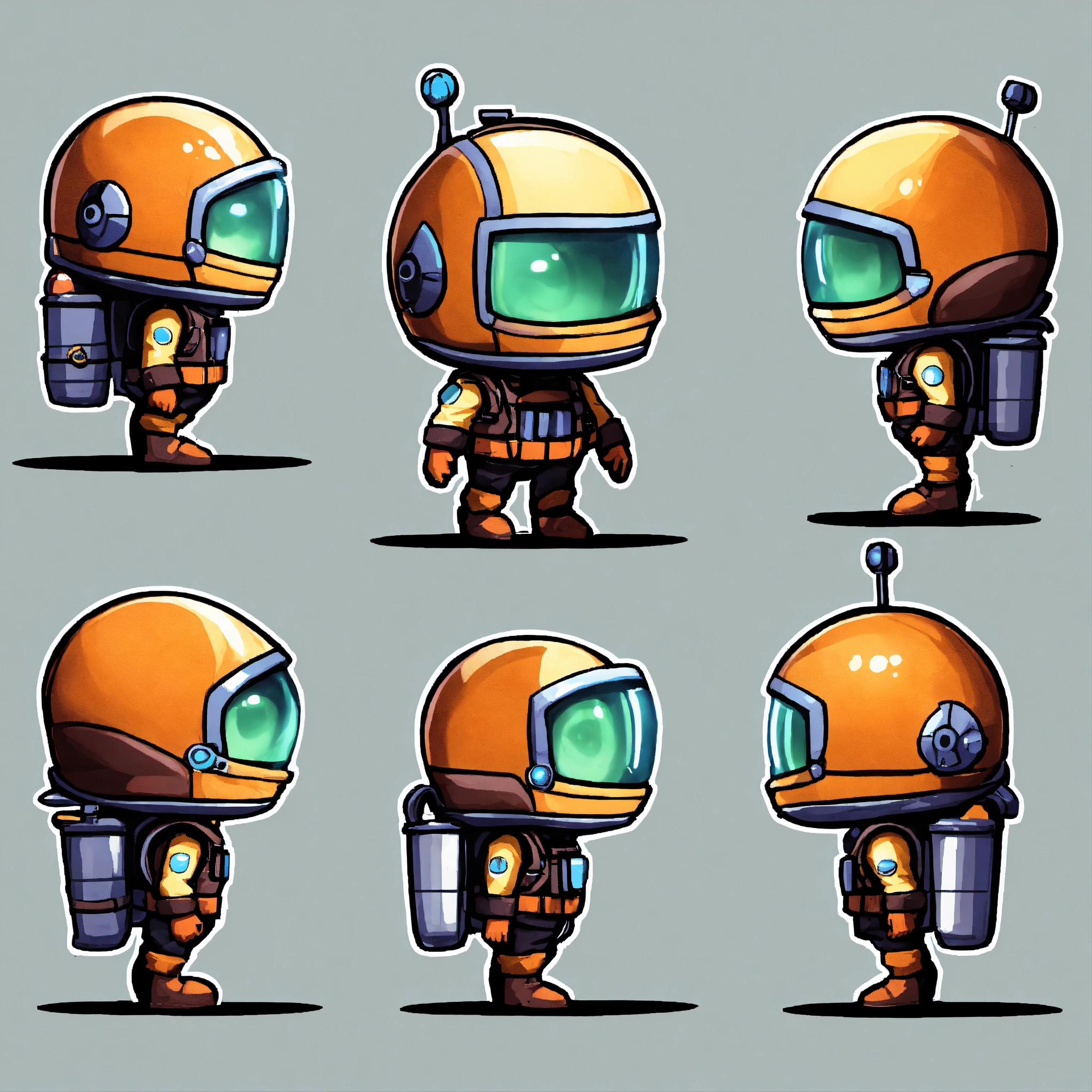 Lexica - 2d jetpack. comic theme, cute, big eyes. right side view, for ...