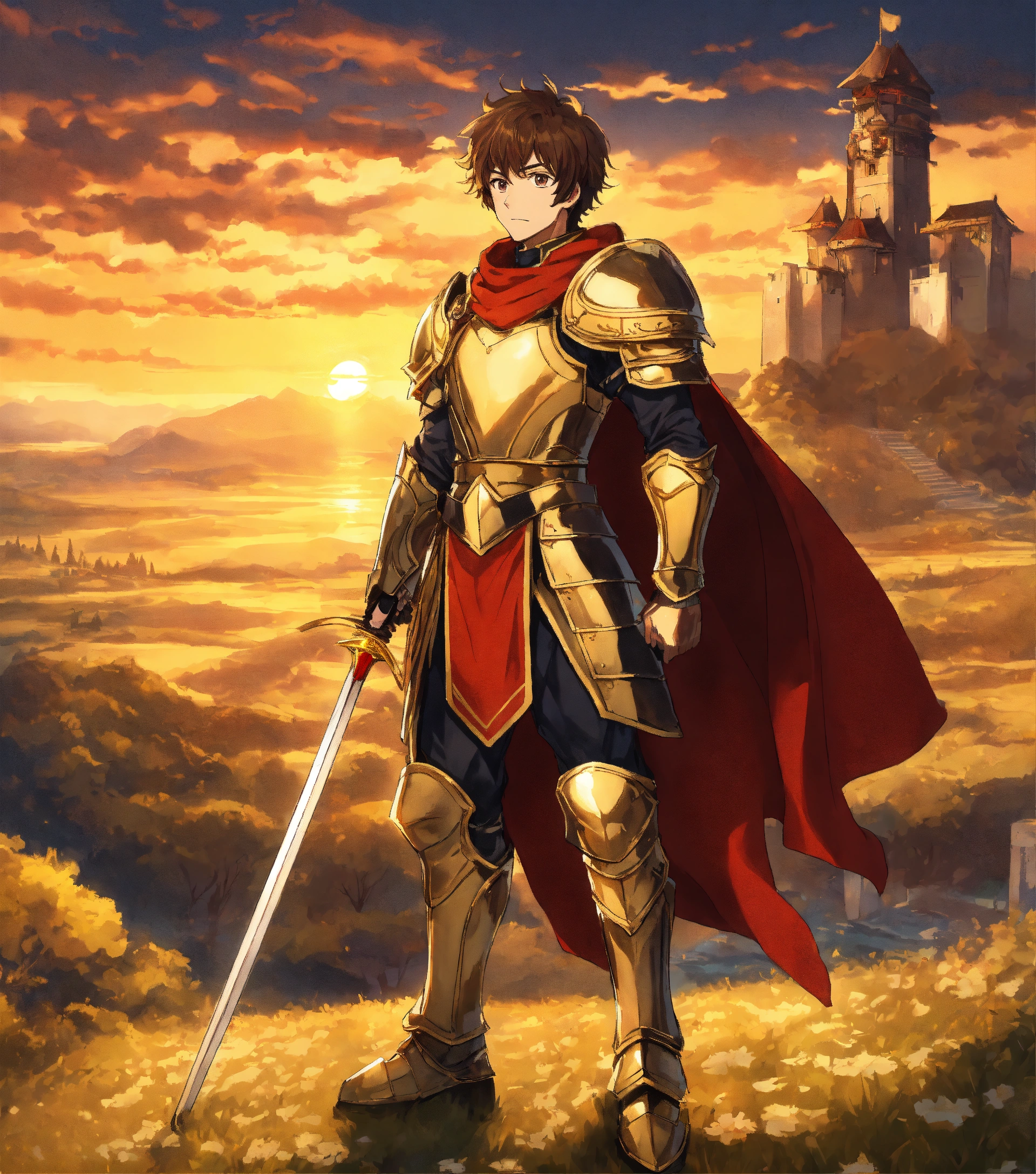 Lexica - A young man with brown short wavy hair, anime style, big eye ...