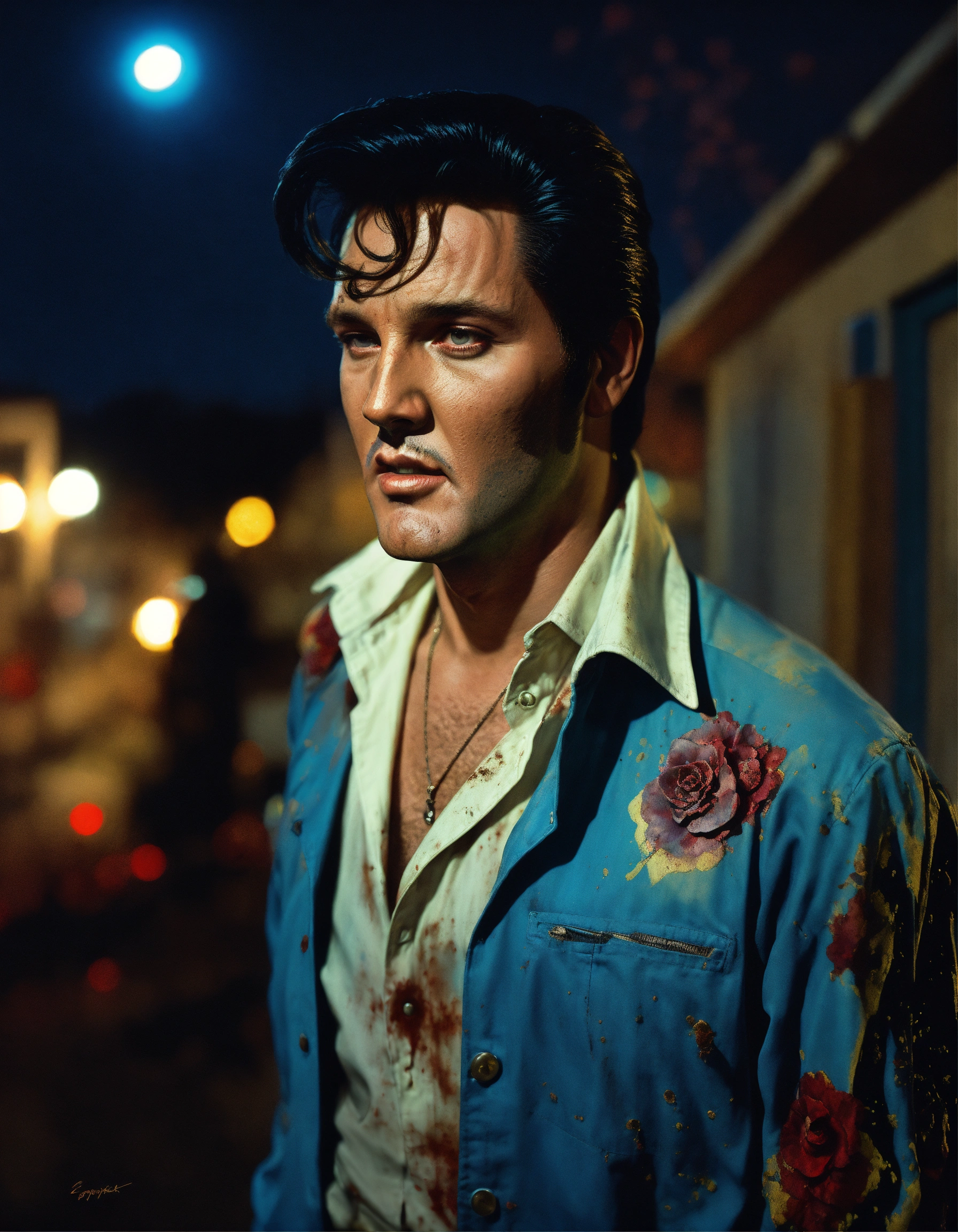 Lexica - Hyperrealistic photo portrait of Elvis Presley zombie ...