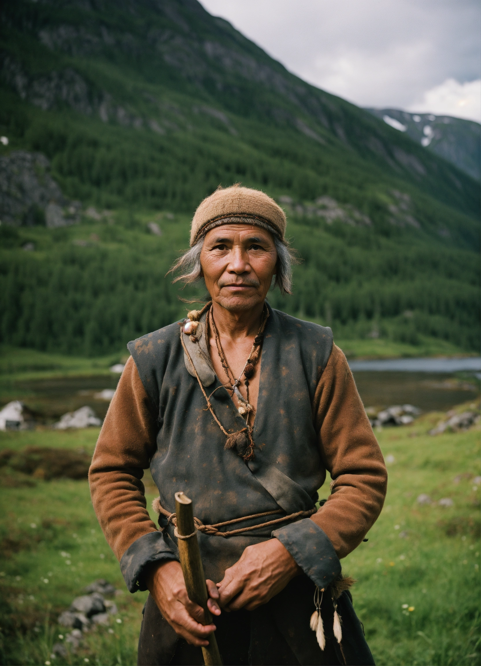 Lexica - A photo of a hunter gatherer from early Norway, first people ...